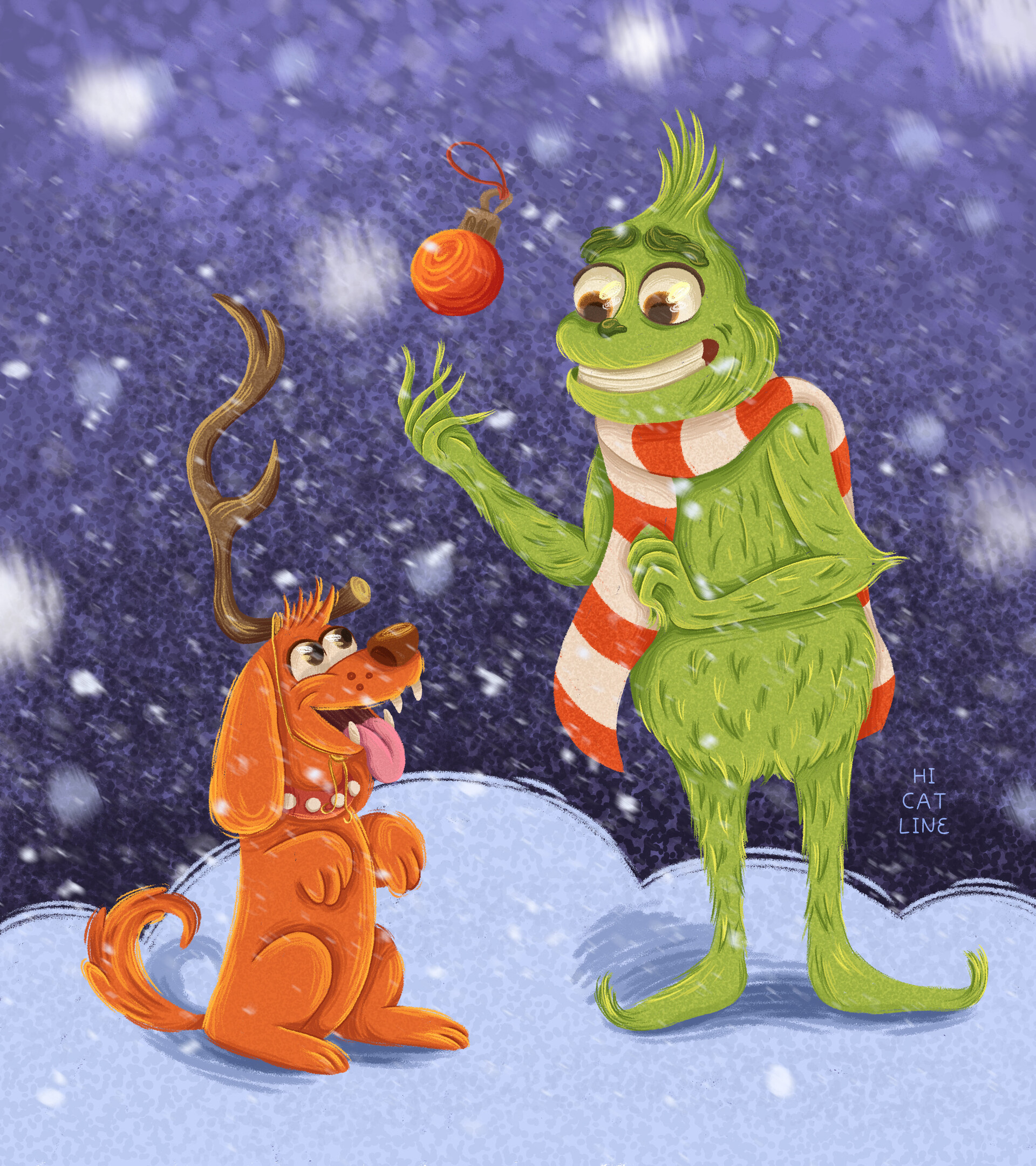 ArtStation - The Grinch and his friend Max.