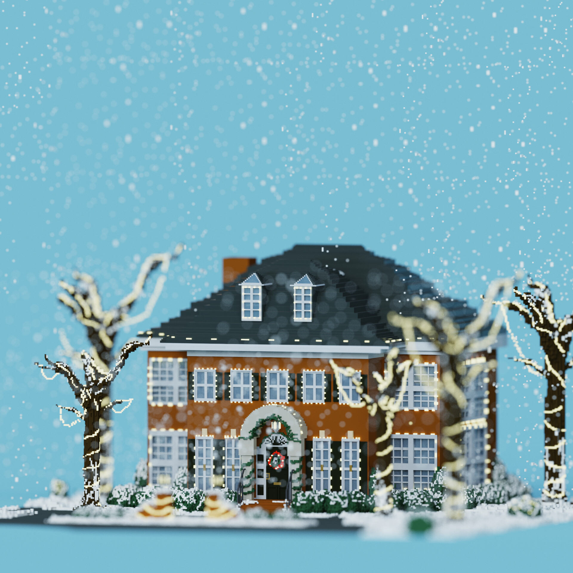 ArtStation - Home Alone House | Voxel Art