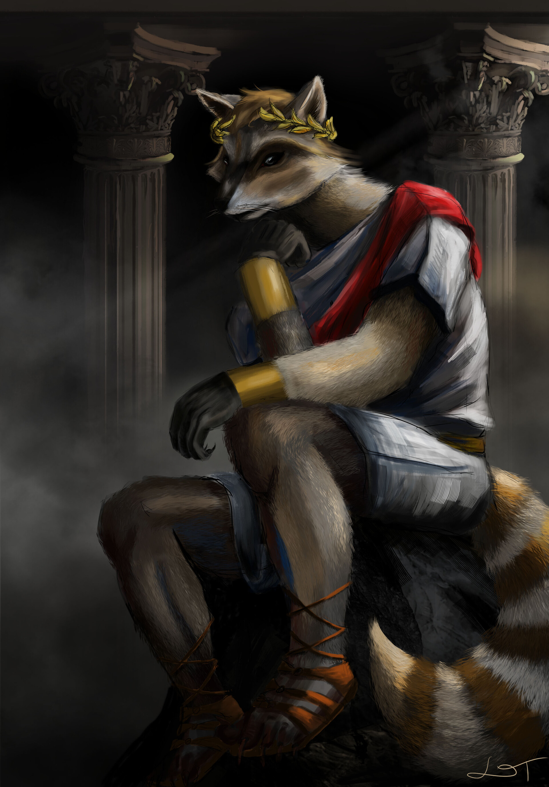 ArtStation - Racoon - The thinker