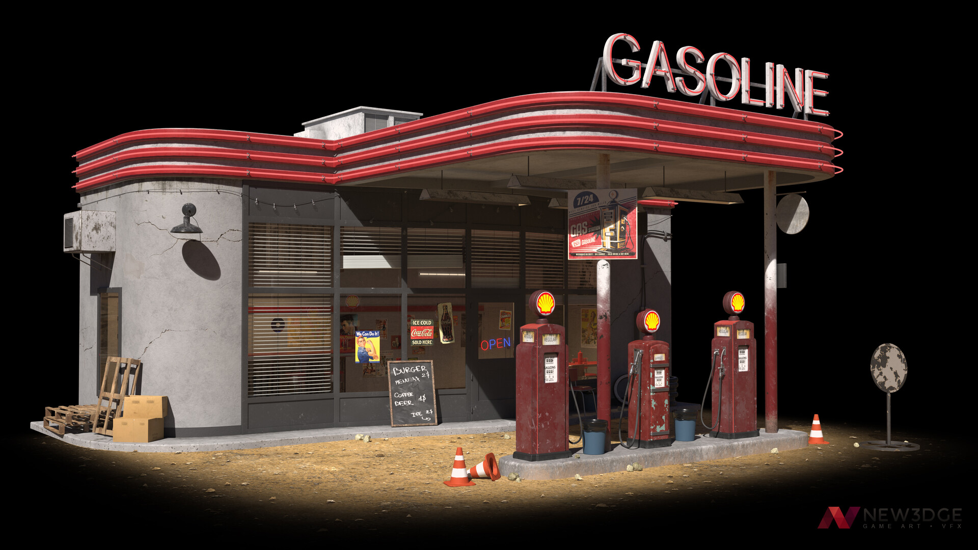 gas station drawing reference