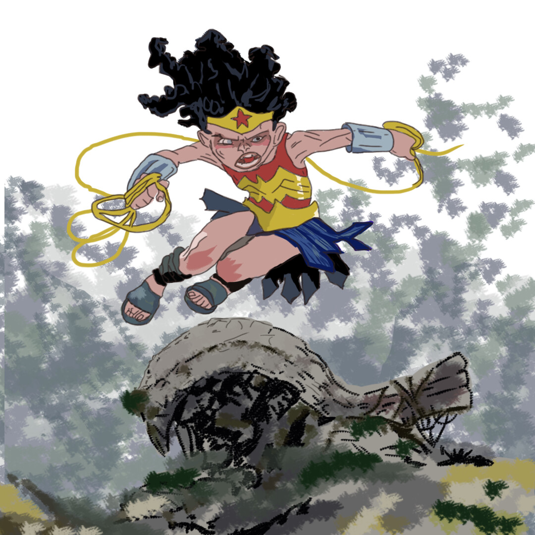 ArtStation - Wonder girl jamp