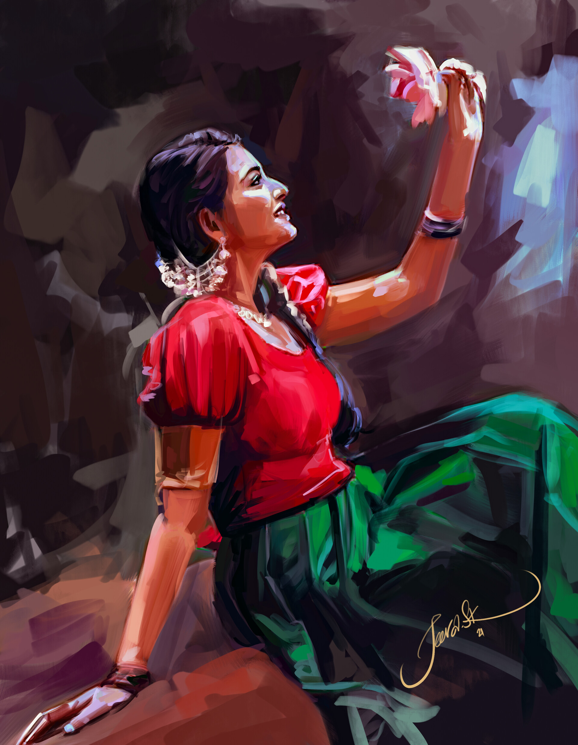 Oil Painting Beautiful Woman