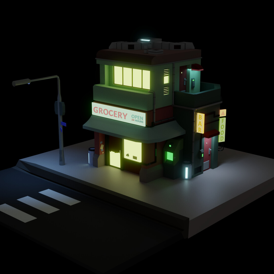 ArtStation - Cyberpunk Grocery Store