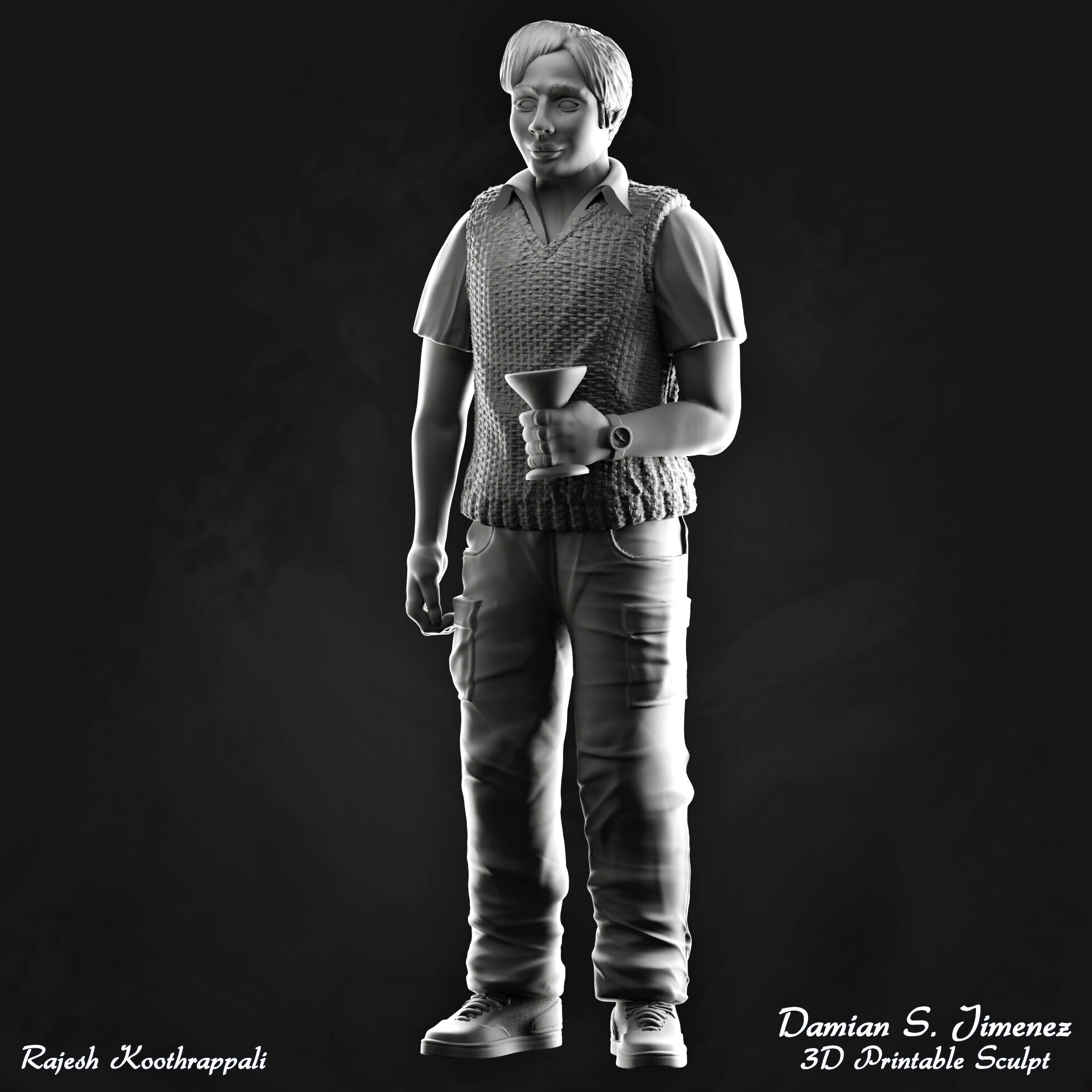 ArtStation - Rajesh Koothrappali 3D Sculpt for 3D print