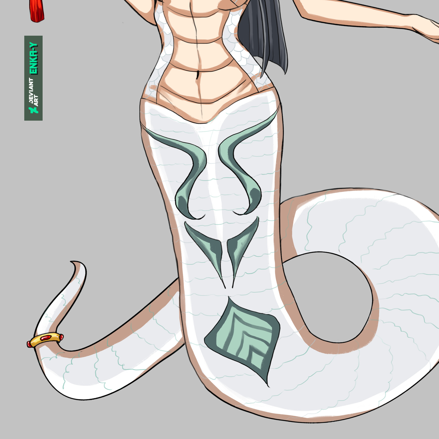 how to draw a snake girl