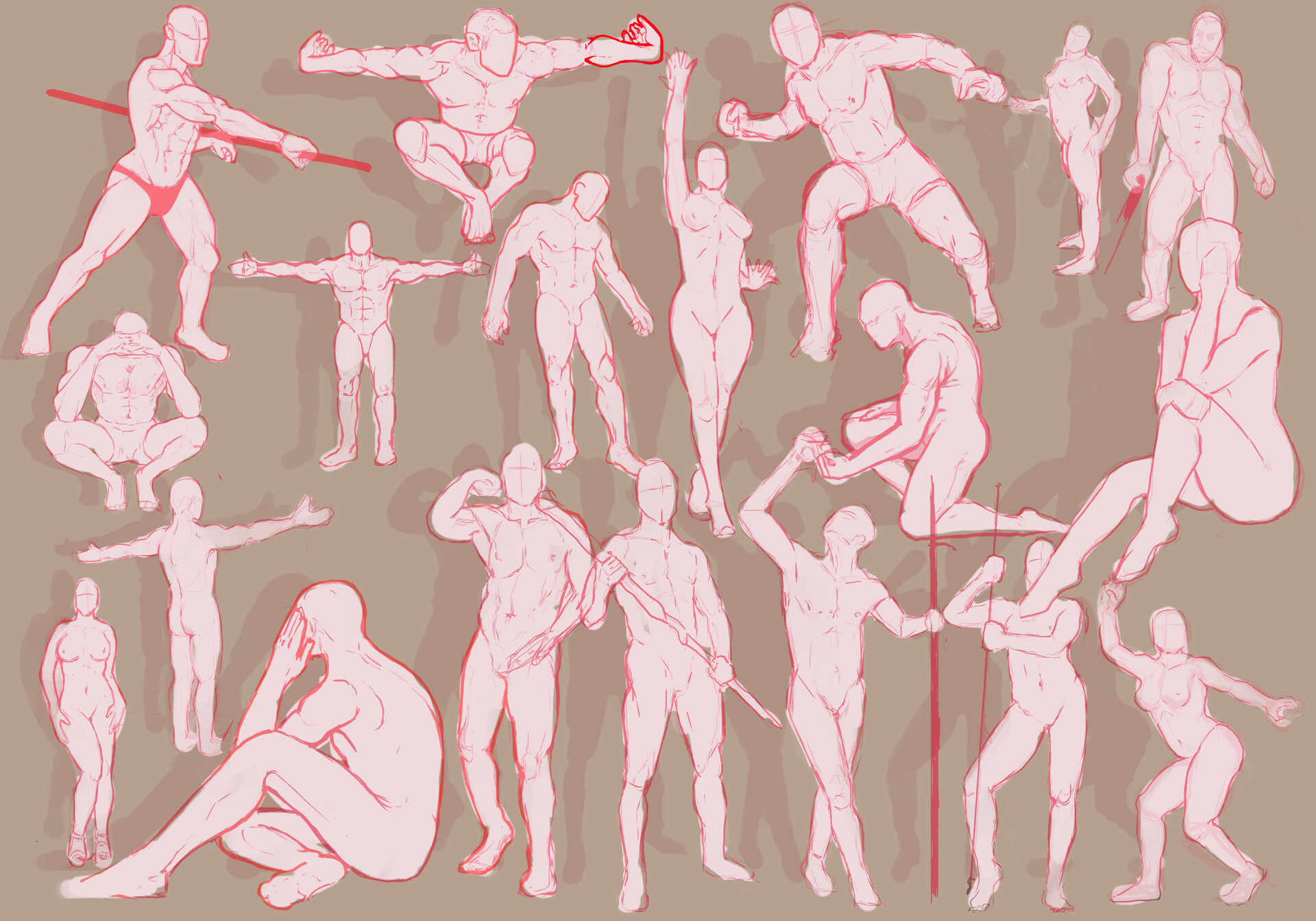 ArtStation - pose and hand studies