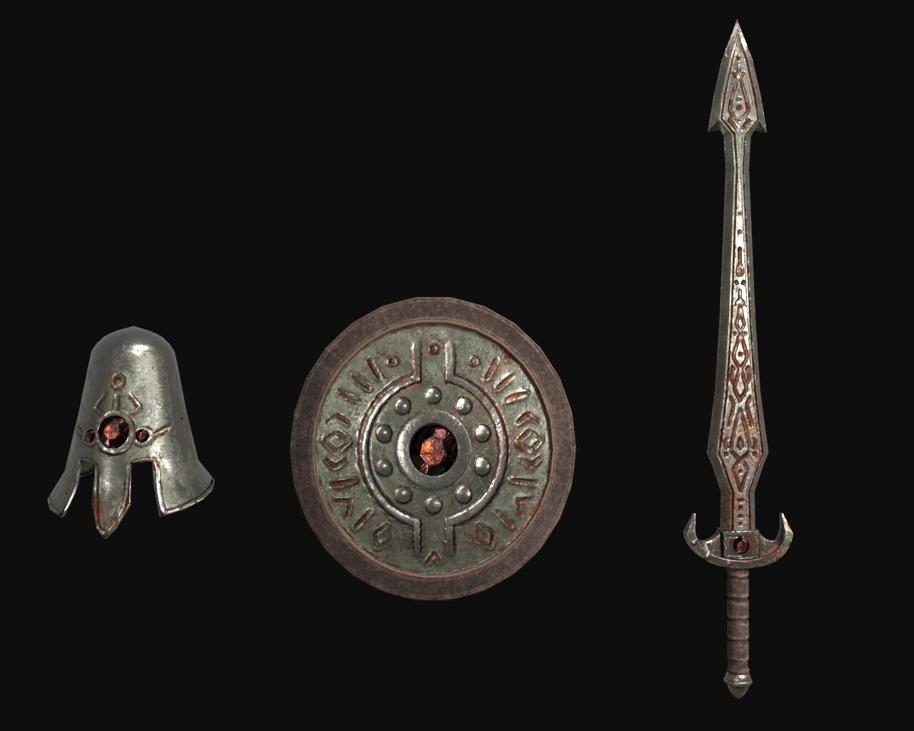 ArtStation - Sword, Shield and Helm