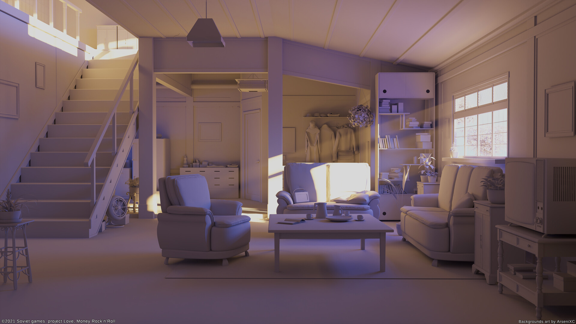 Arseniy Chebynkin - Himitsu house interior sunset version