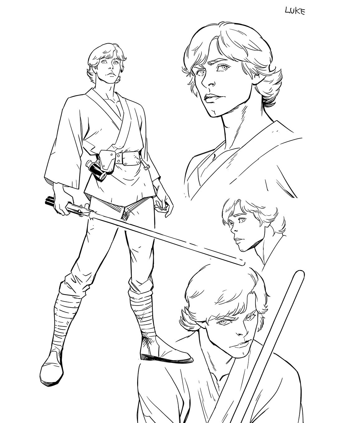 luke skywalker pictures to colour