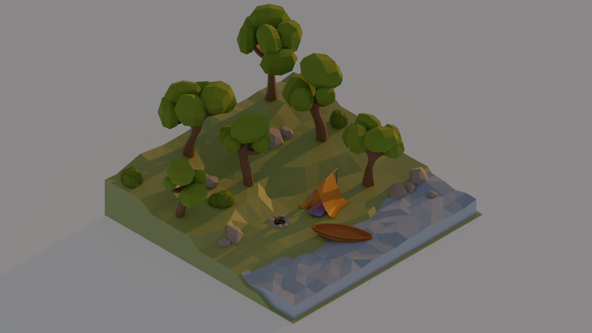 ArtStation - Simple stylized camping.