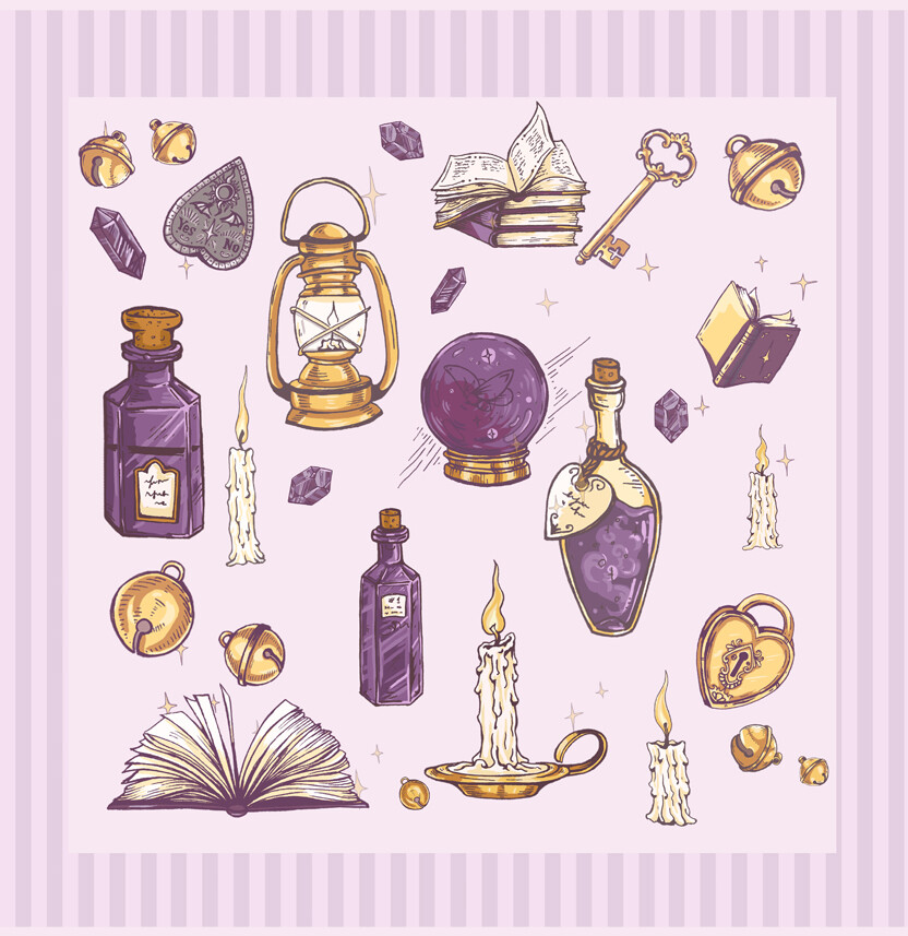 ArtStation - set of magic items for witches of all ages