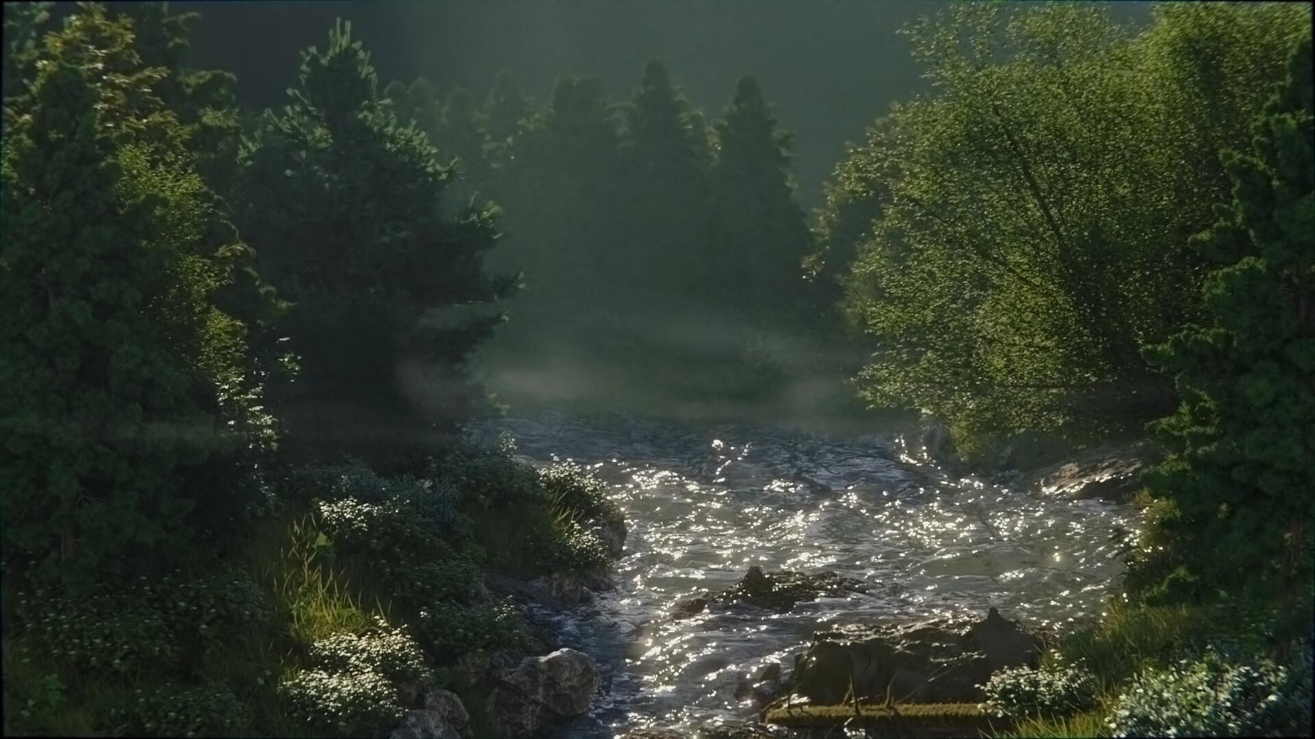 ArtStation - River in the forest