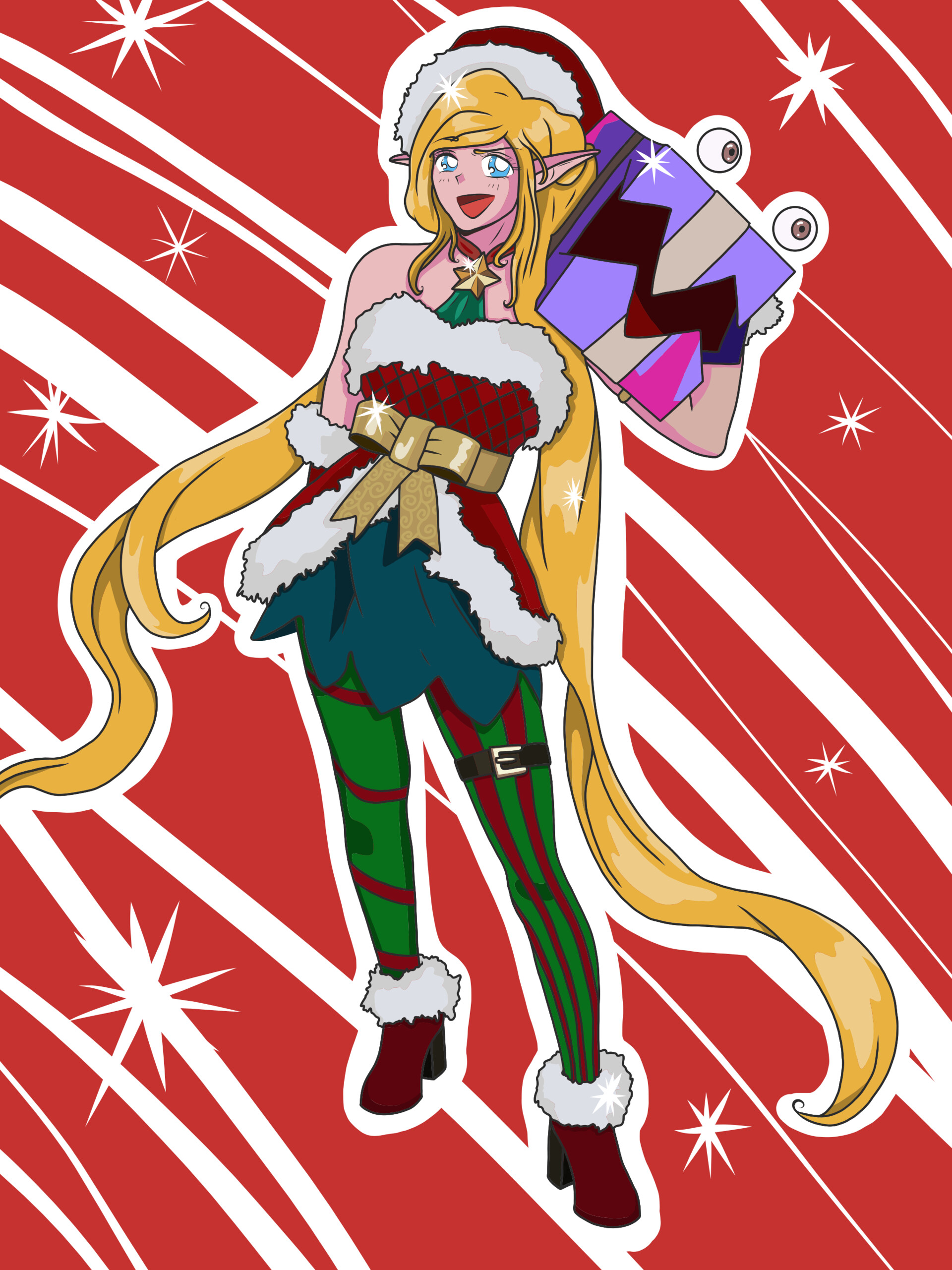 ArtStation - Christmas Jinx League of legends fanart
