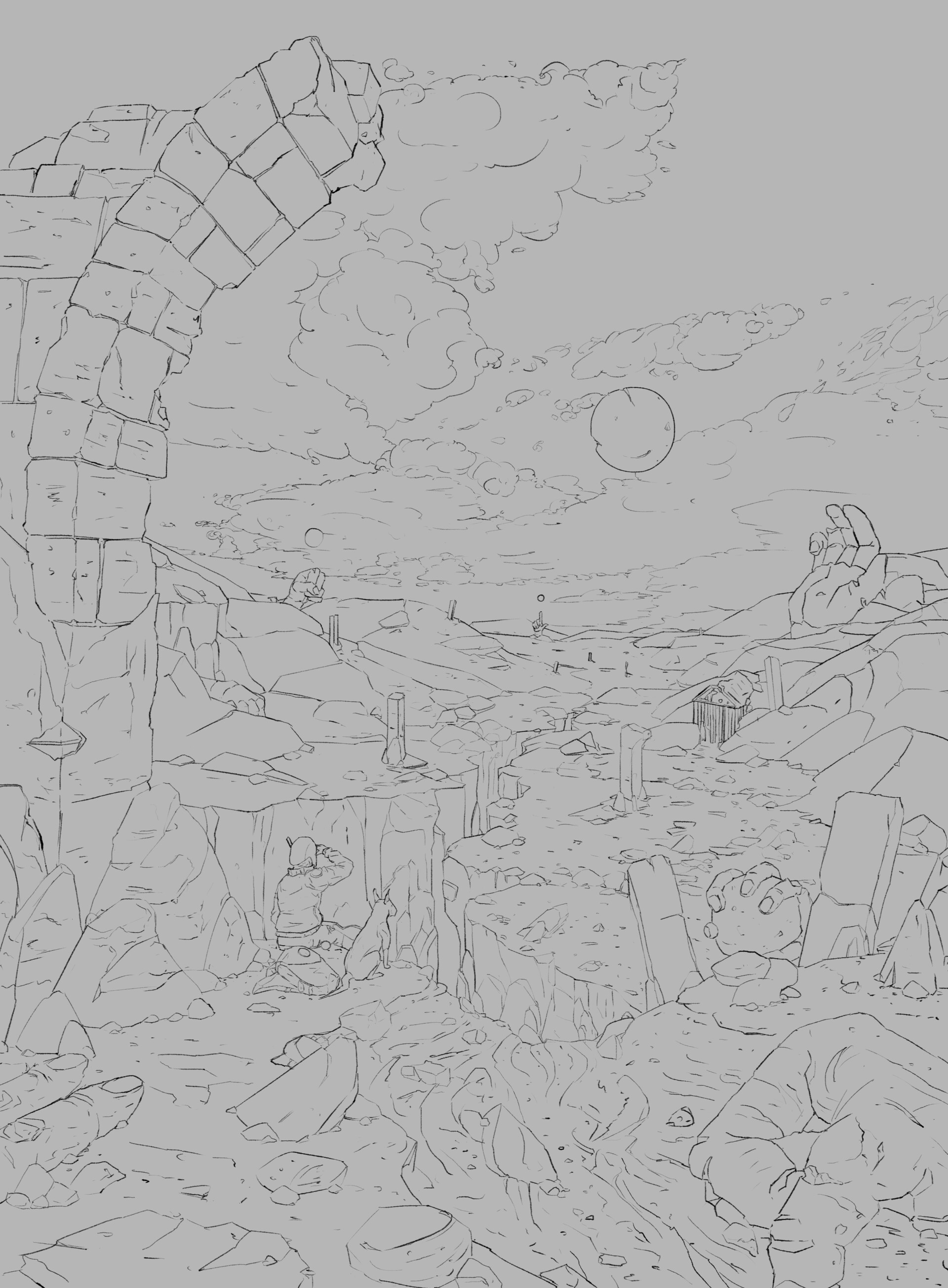 Yves-Antoine Nunez-Godoy - Near them, on the sand, half sunk...