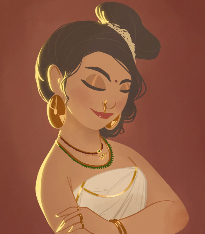 ArtStation - The Nair Lady of Kerala