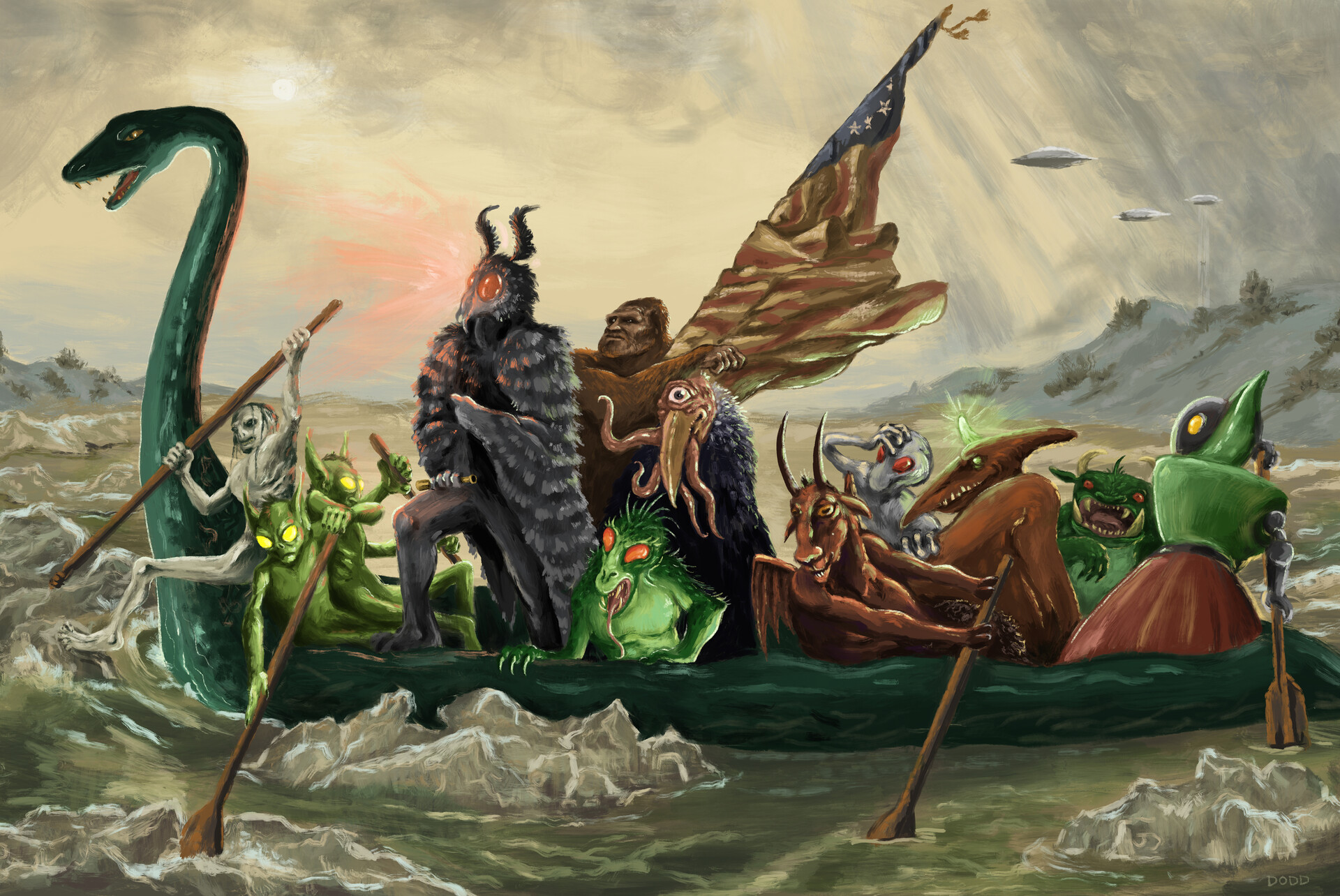 ArtStation - Cryptids Crossing the Delaware