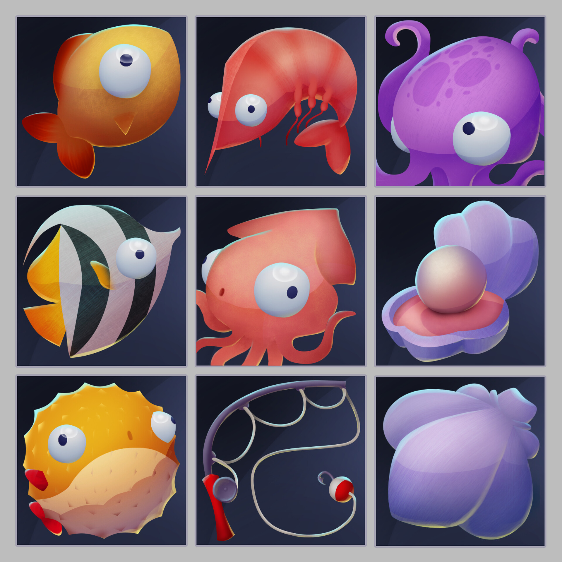 ArtStation - Fishing icons