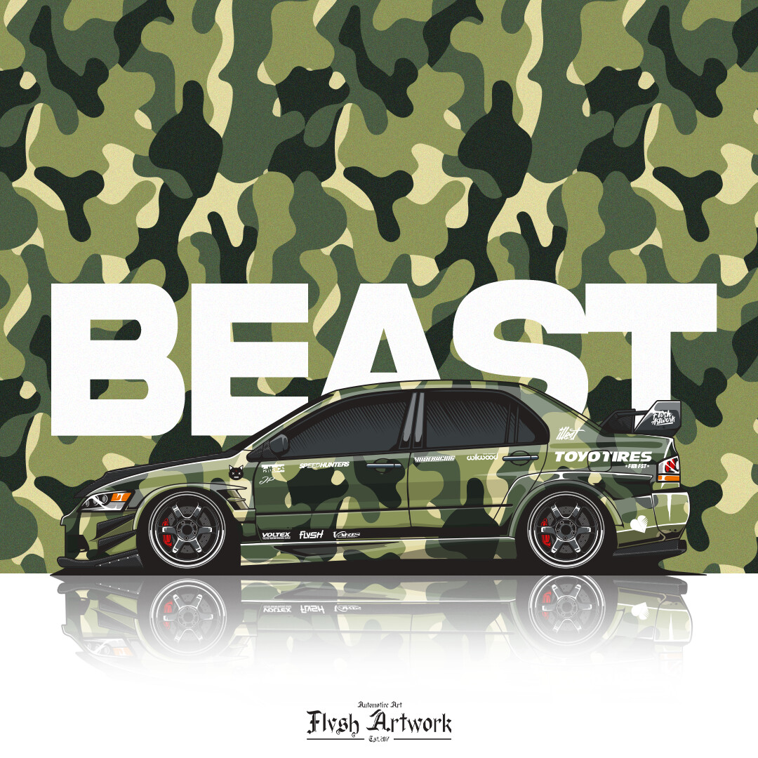 ArtStation - Mitsubishi Evo IX Voltex