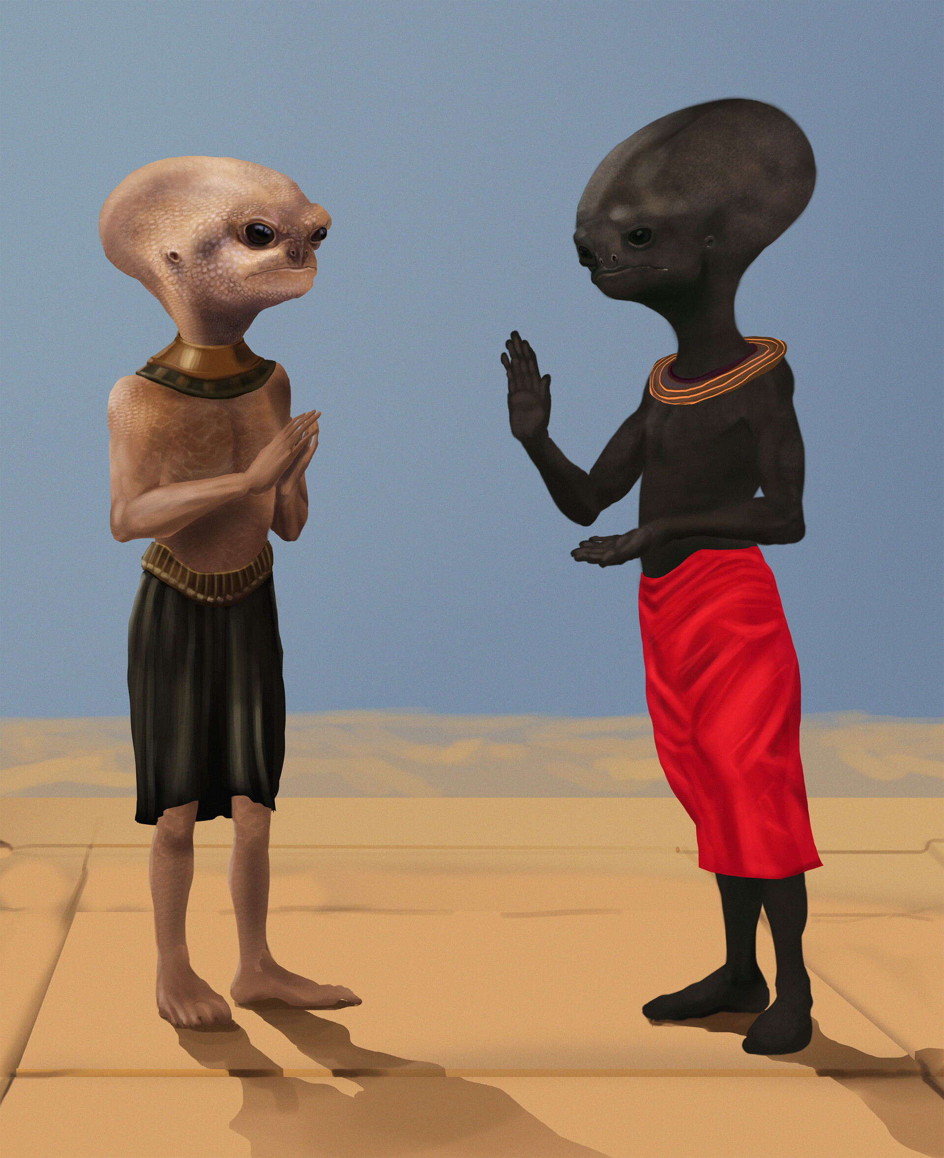 ArtStation - Frog-Reptilian people rituals