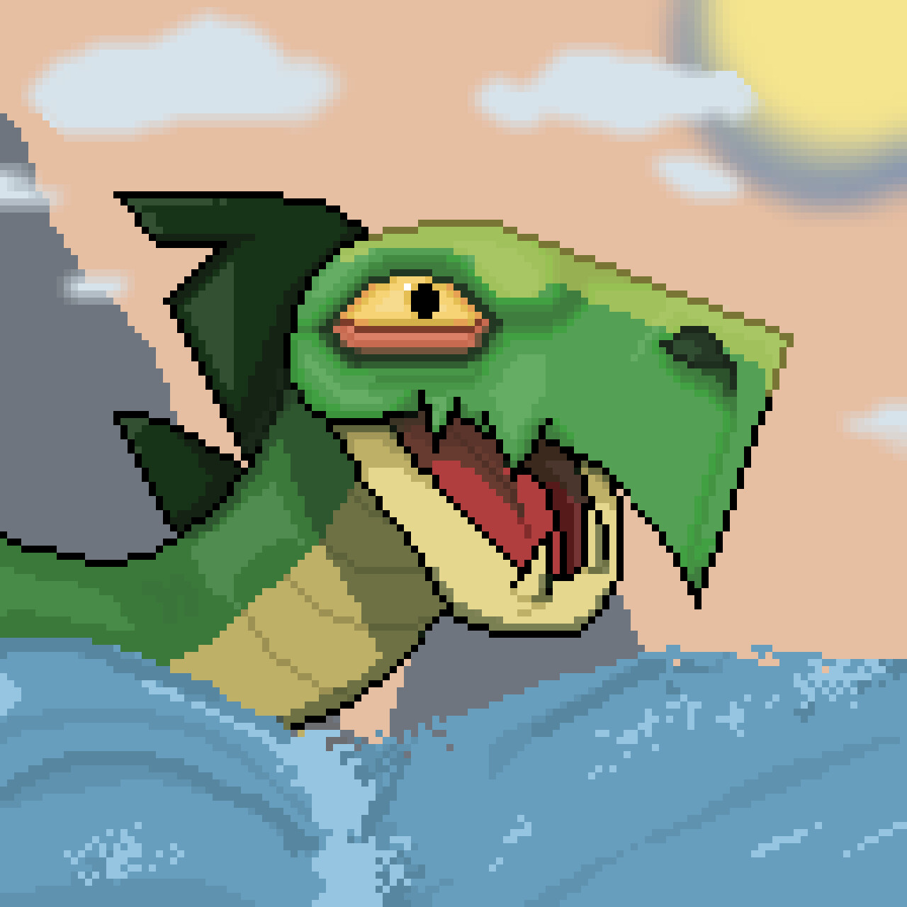 ArtStation - Arxaz, The Sea Dragon - Pixel Art