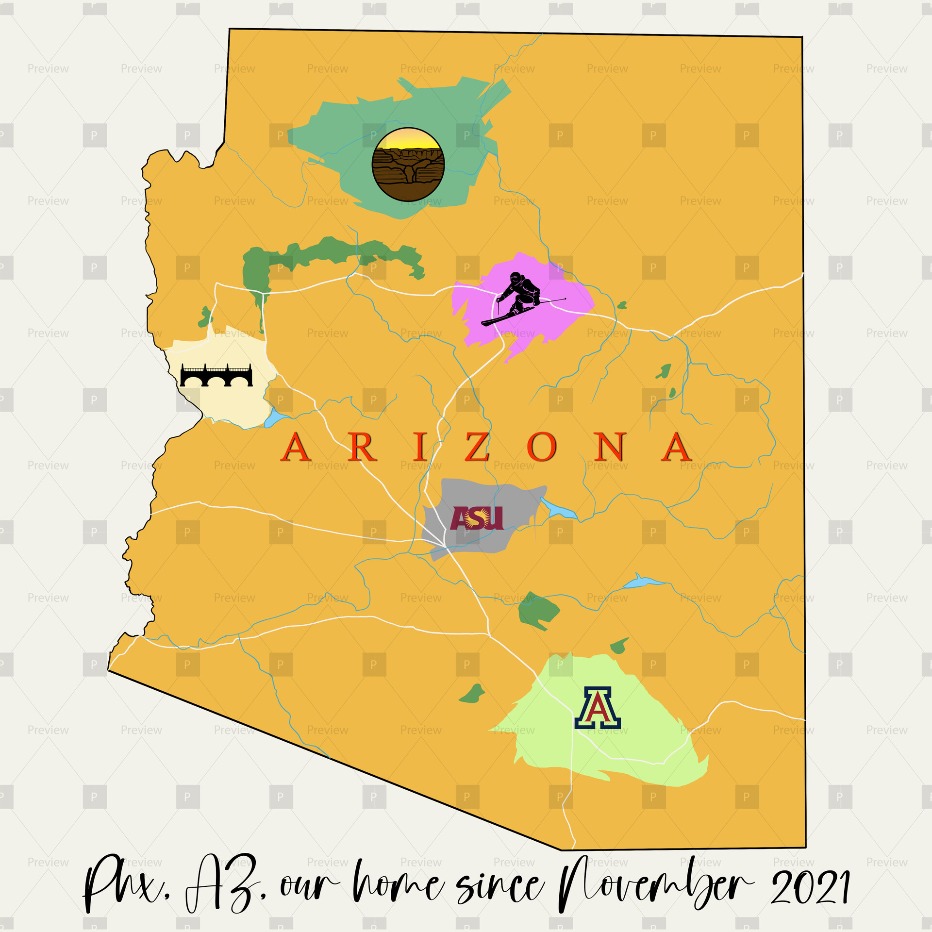 ArtStation - Arizona Map Design!