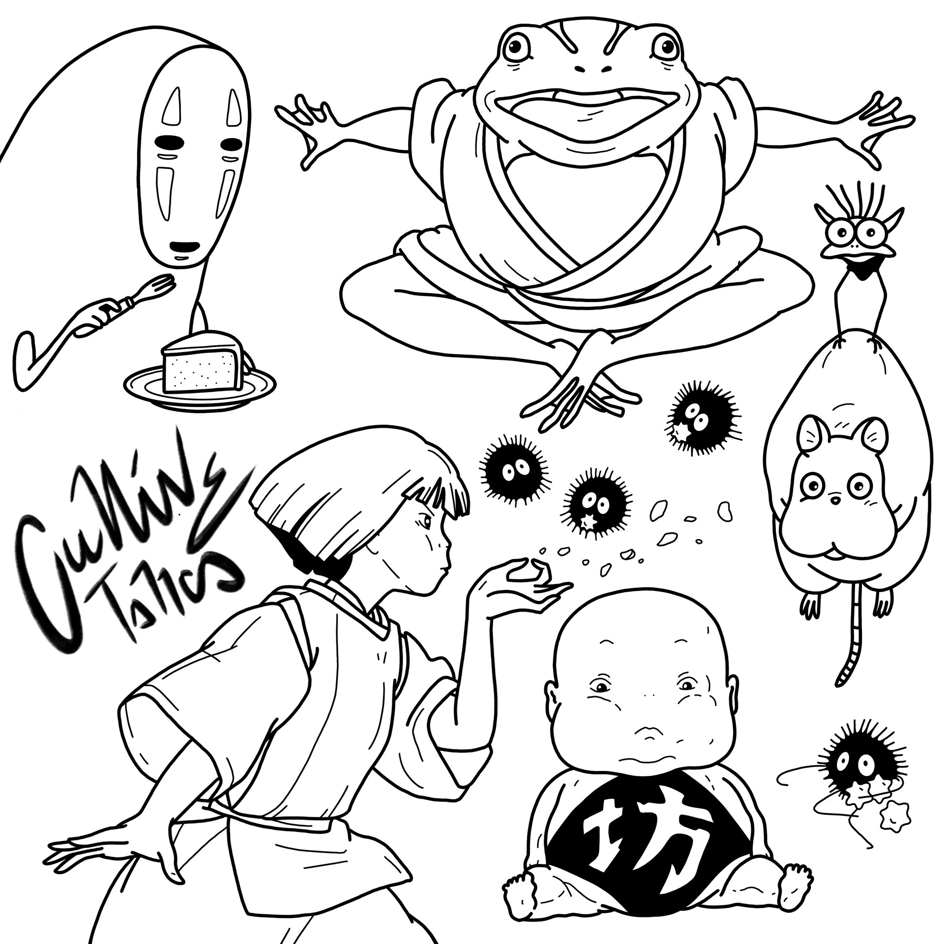 spirited away coloring pages printable