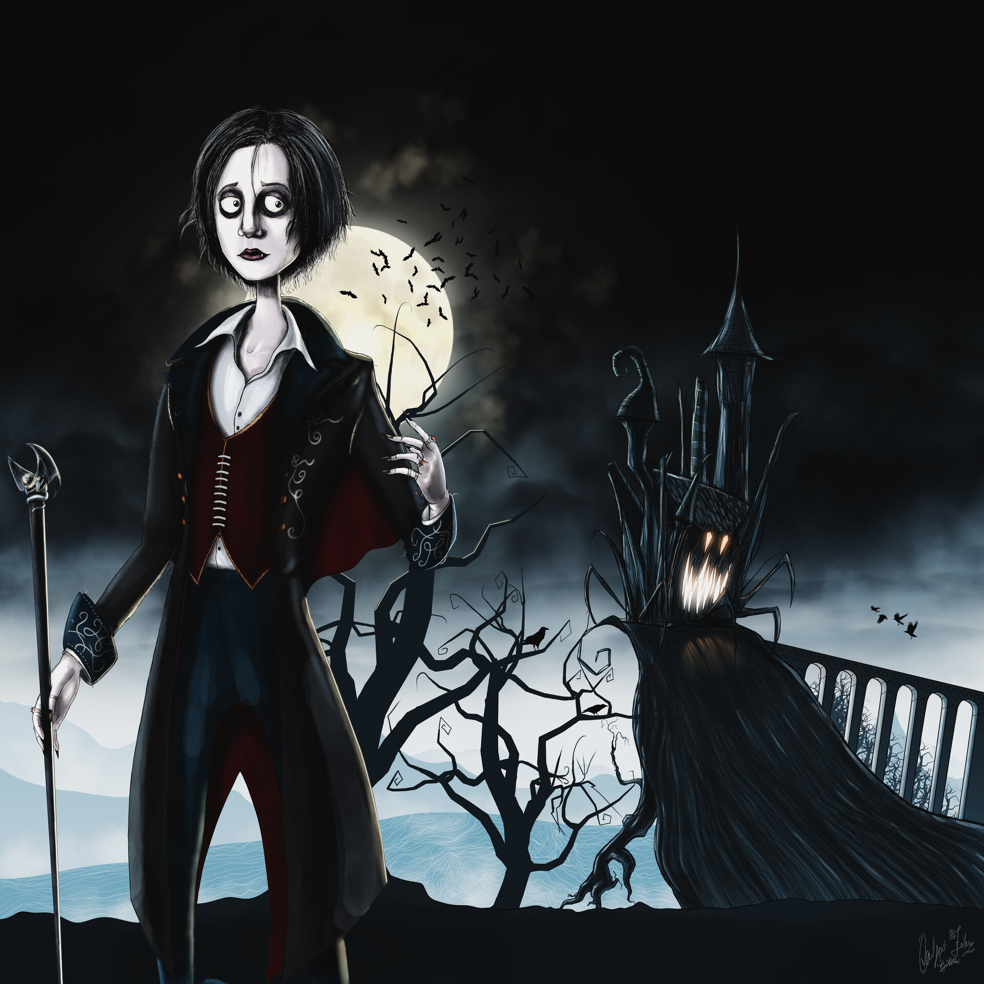 ArtStation - Tim Burton's style commission