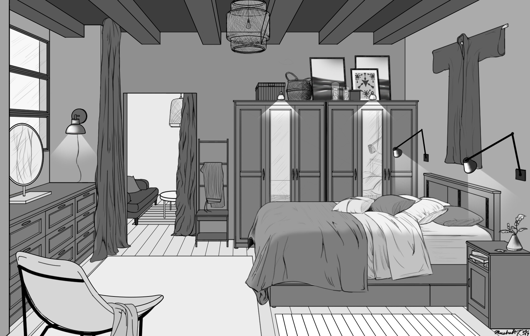 ArtStation - Illustration - Bedroom