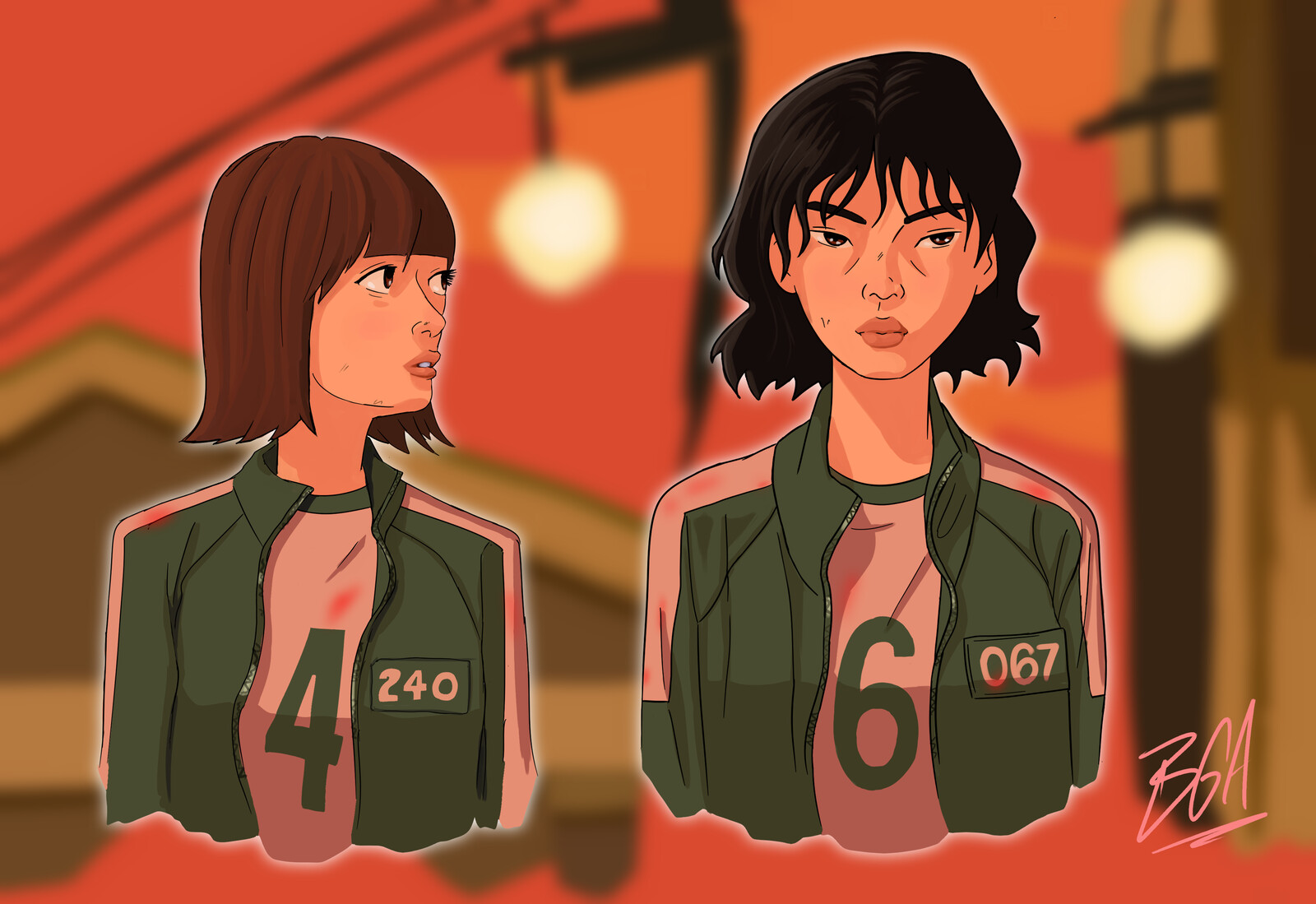 Bubblegum Arcade - Ji Yeong and Sae-byeok from Squid Game