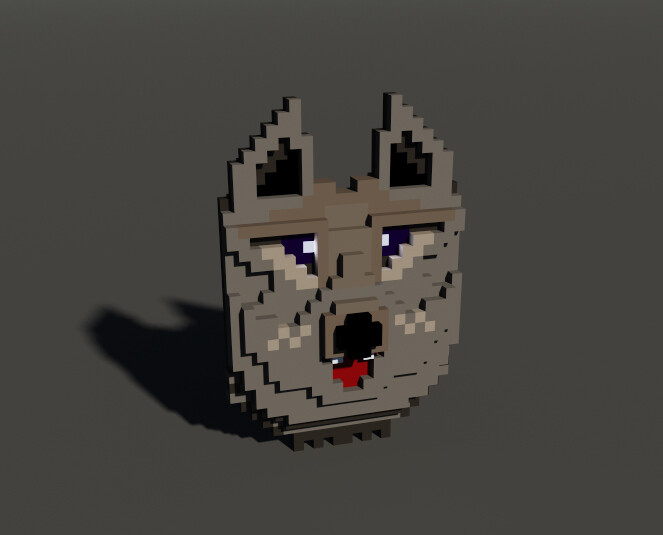 Minecraft Wolf Head