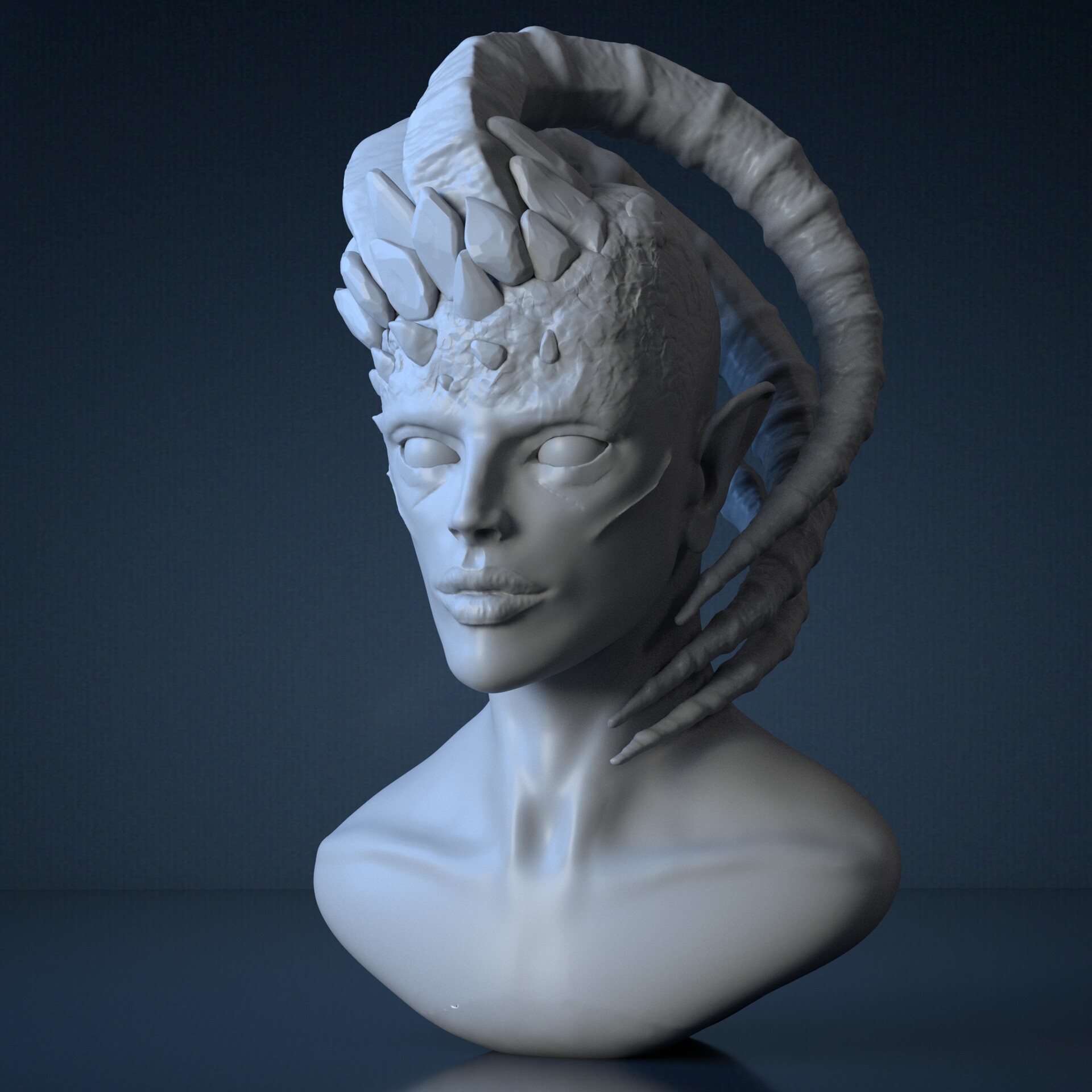 ArtStation - Female with two horns.