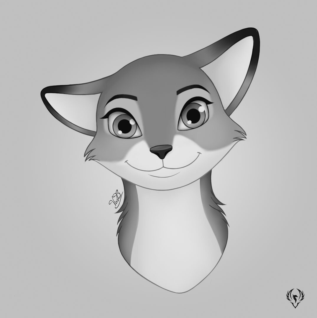 how to draw a fox furry head