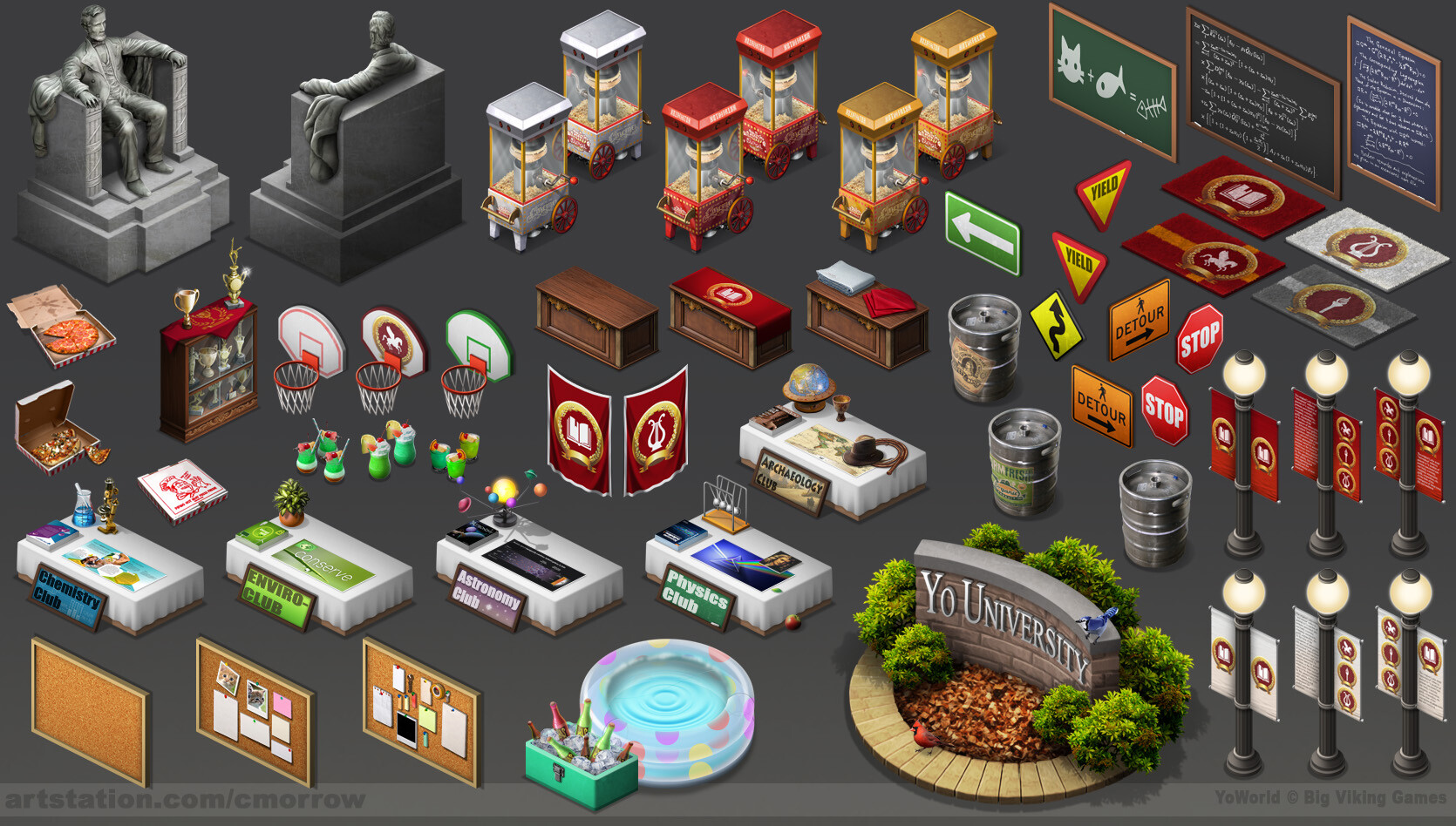 ArtStation - YoWorld Decor Items (University Theme)