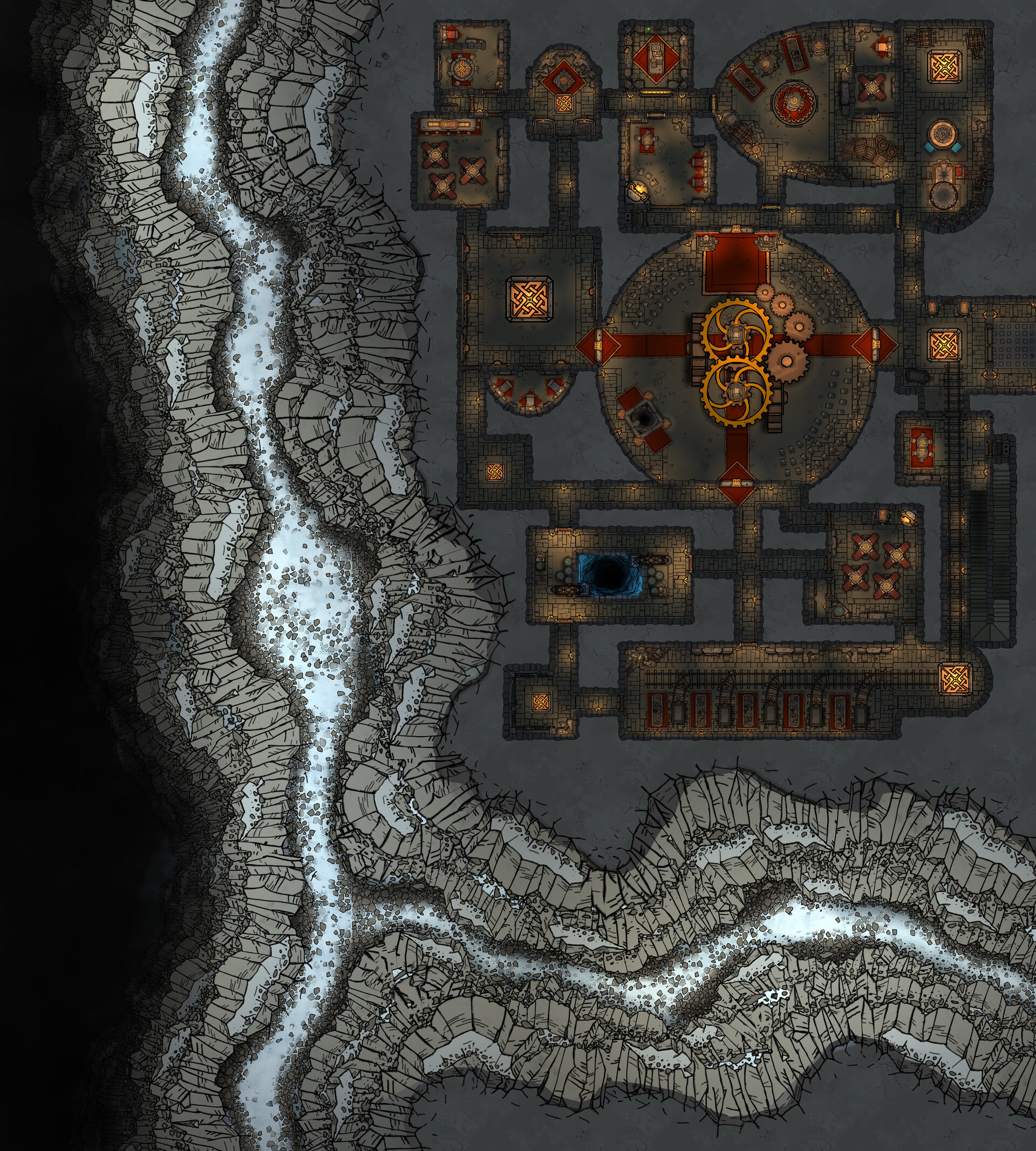 ArtStation - Dwarven Tinker City | Lower (Royal) Level [90 x 100]