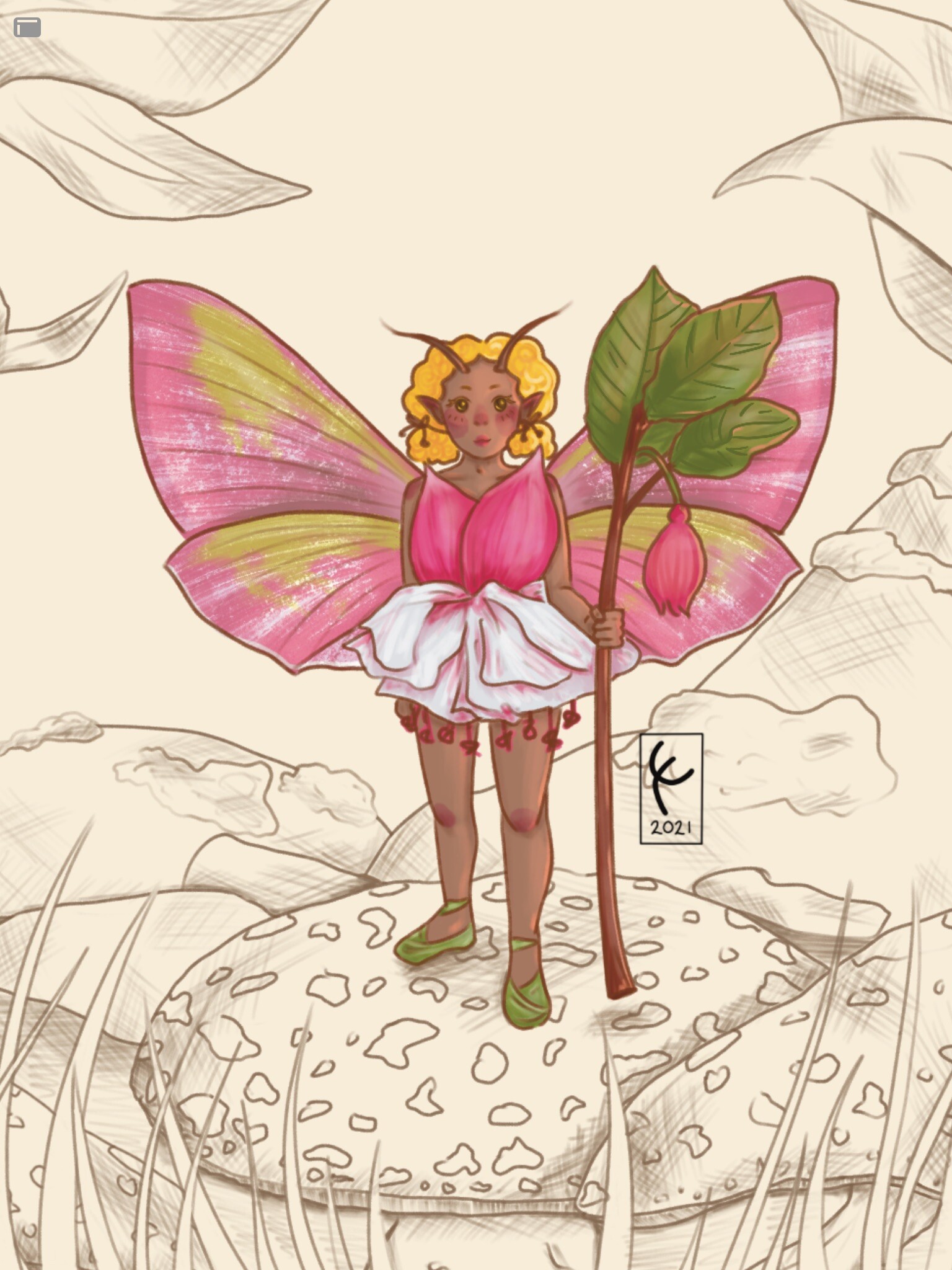 ArtStation - Elephant Hawk Moth Fairy