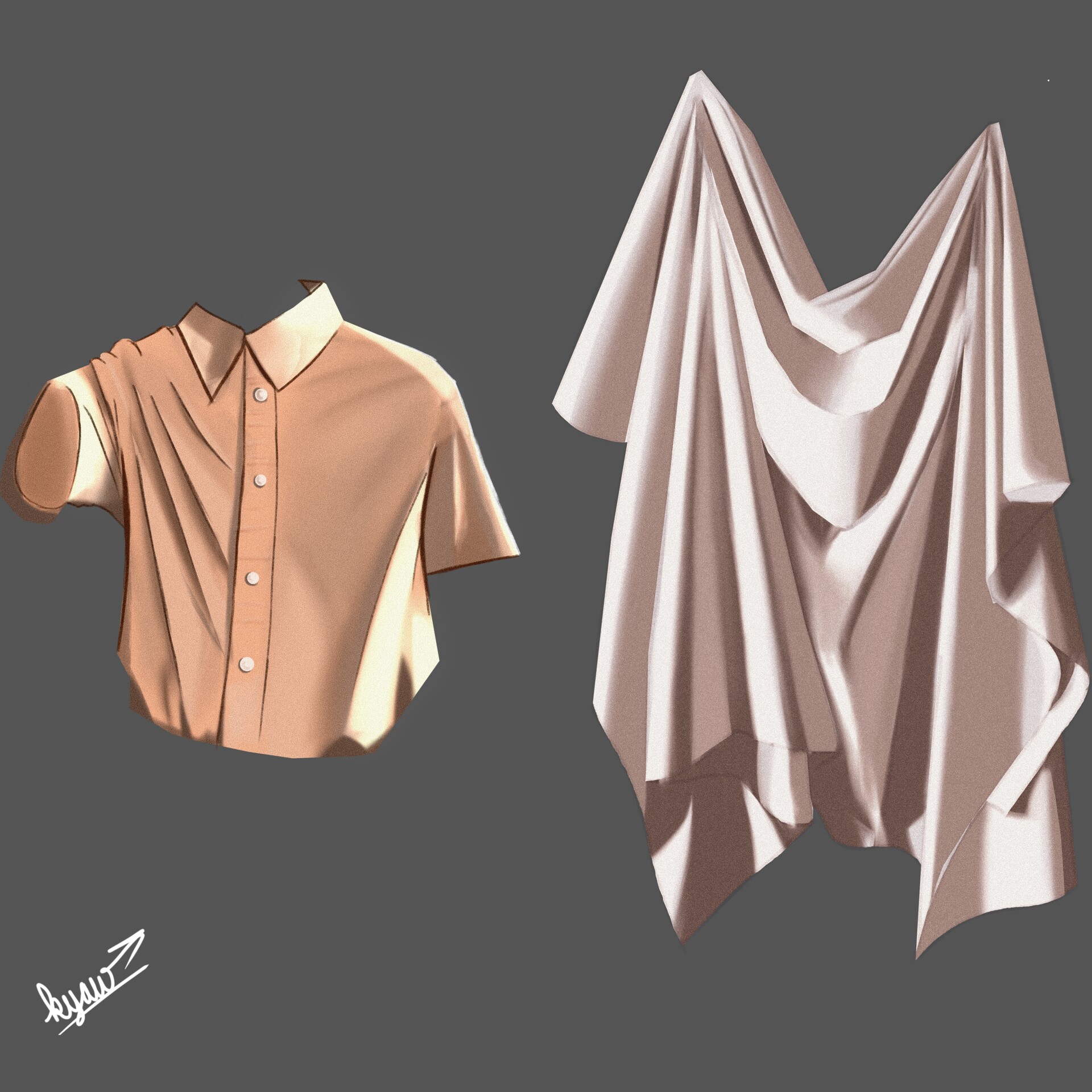 ArtStation - Study clothes and lighting