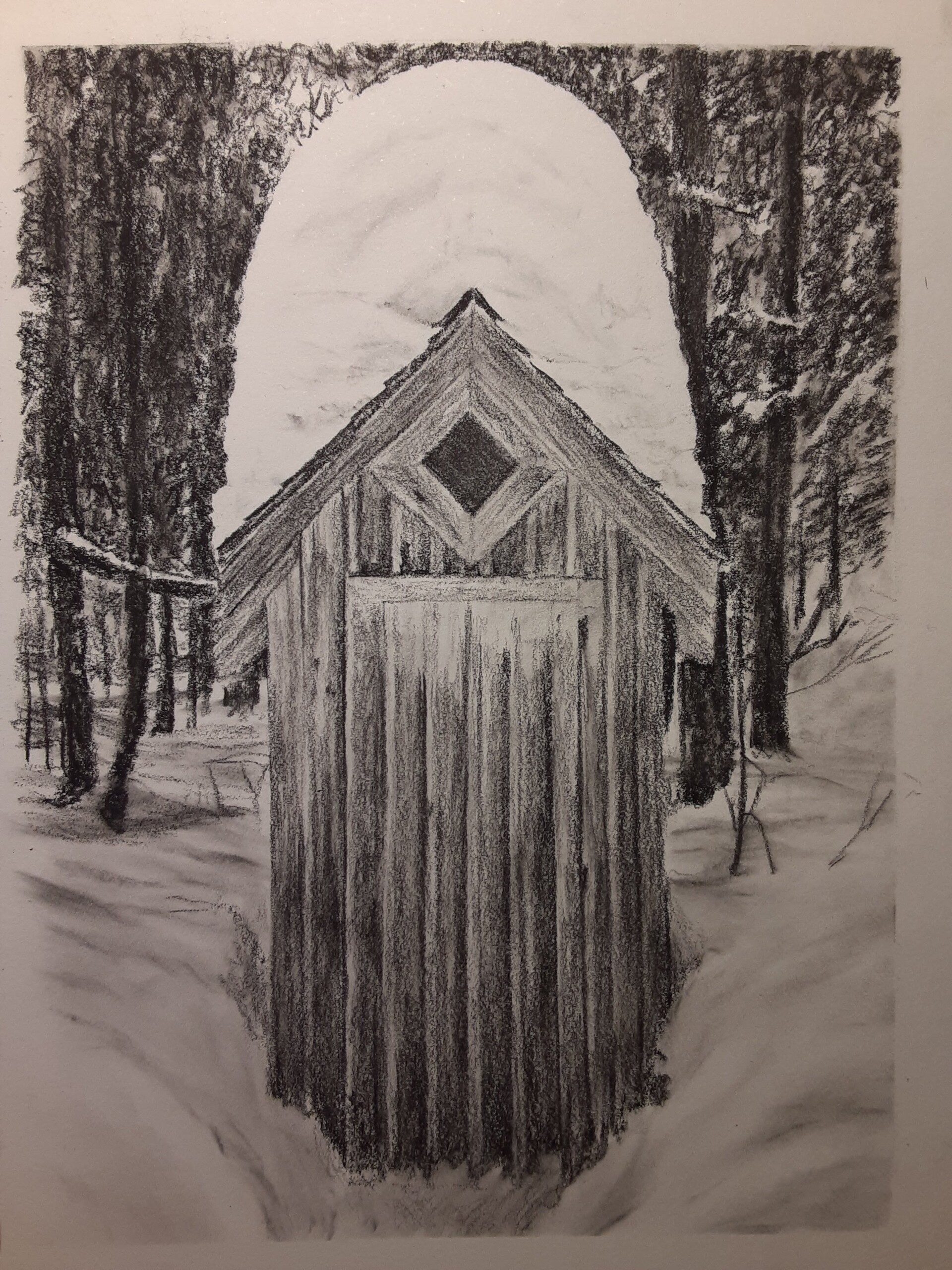 ArtStation - The Winter Palace - charcoal sketch