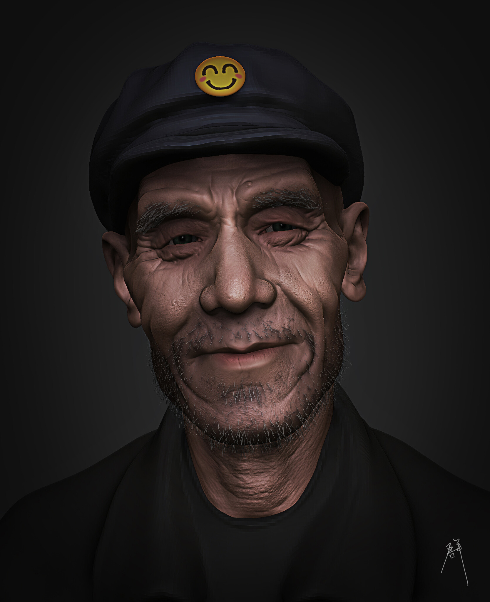 ArtStation - Old man's head carving