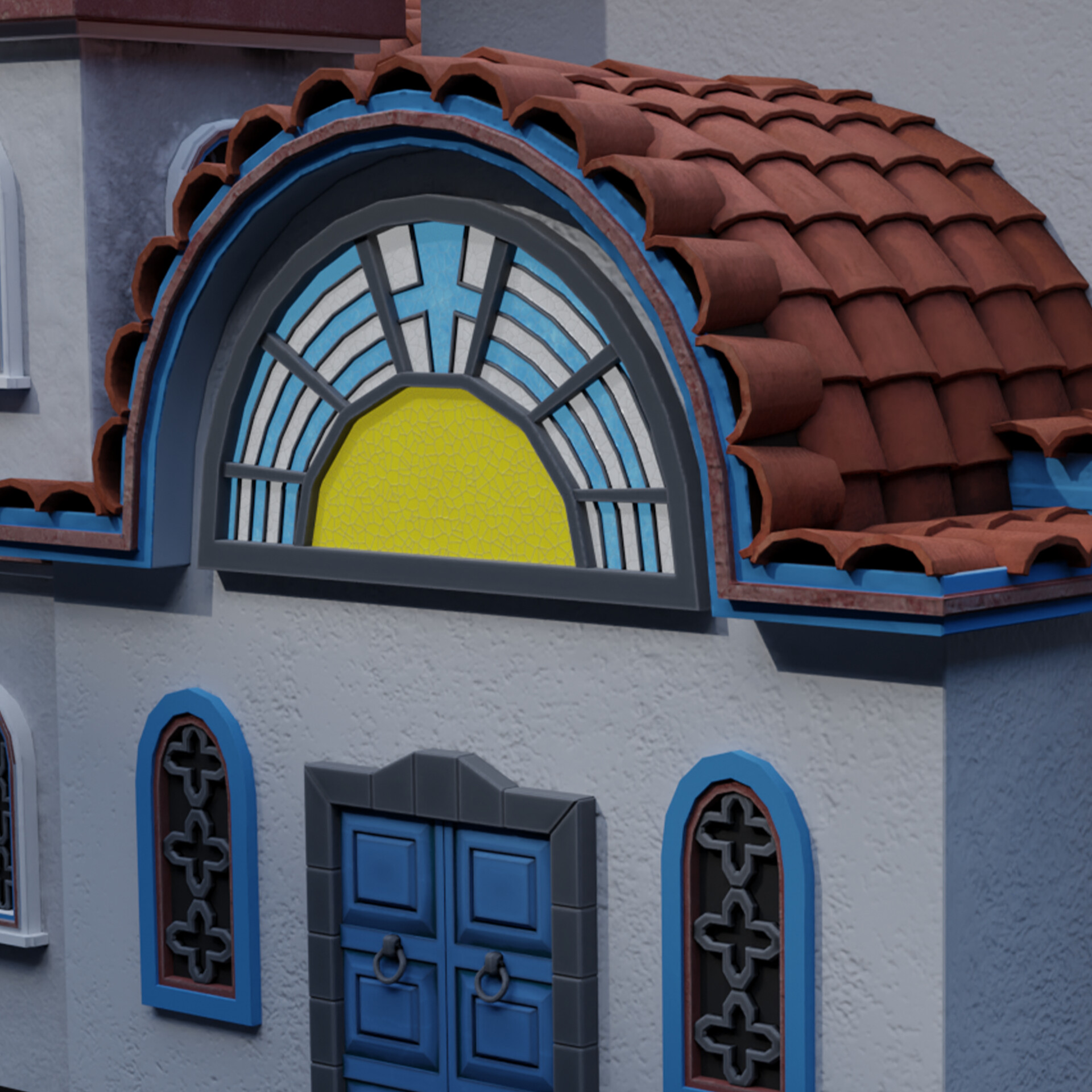 3D Tudor - Stylized Greek Church Blender 3.0