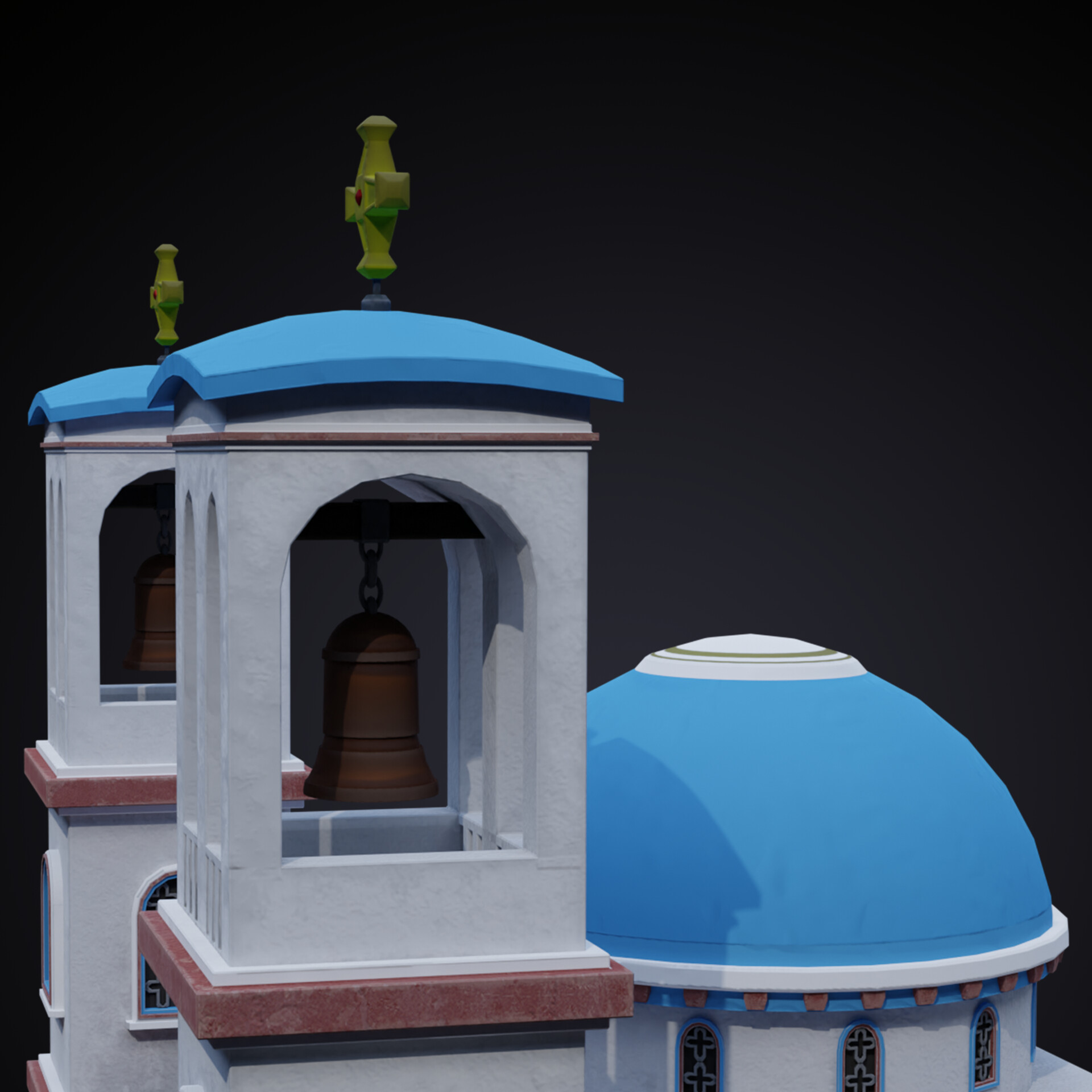 3D Tudor - Stylized Greek Church Blender 3.0