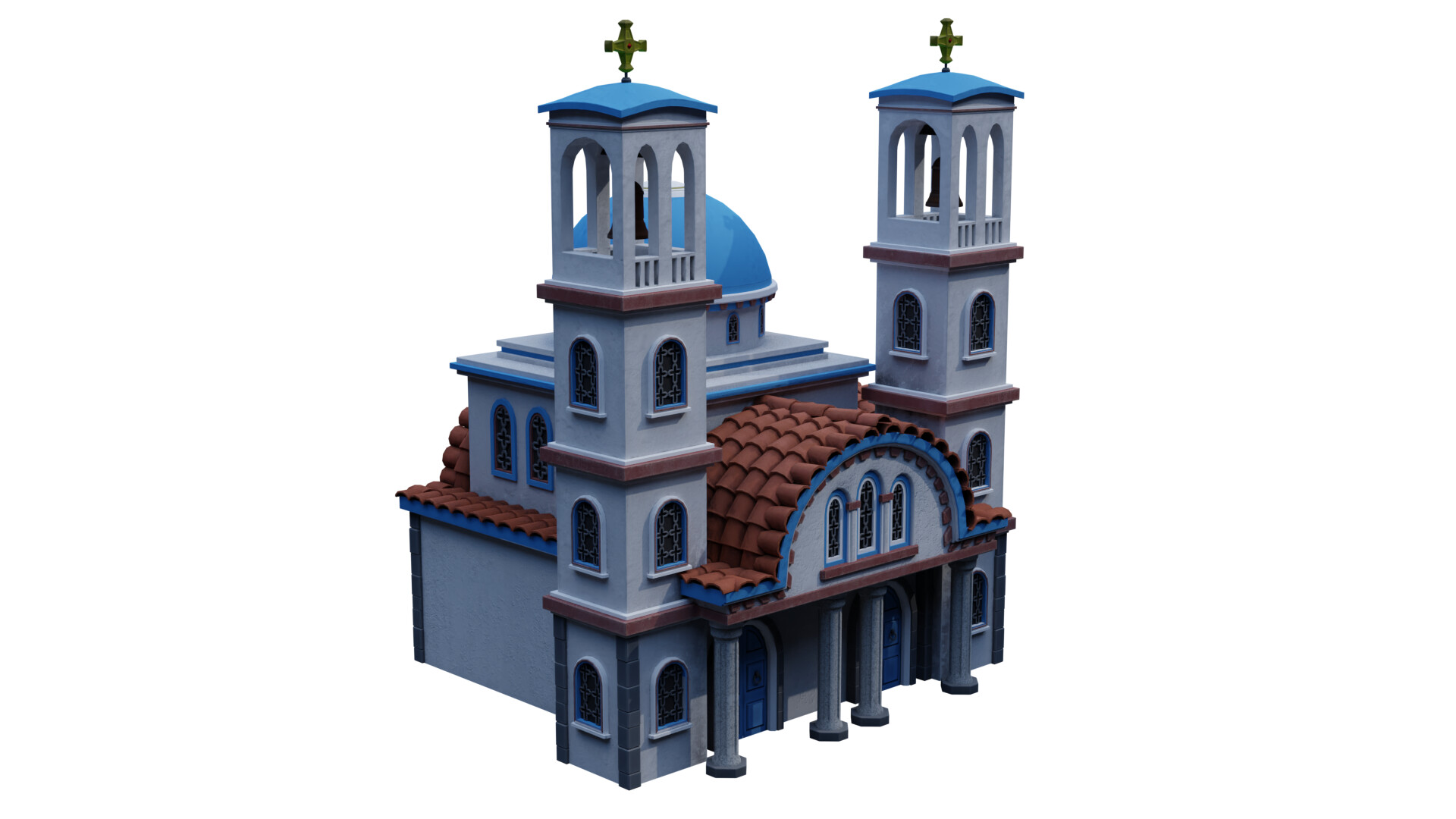 3D Tudor - Stylized Greek Church Blender 3.0