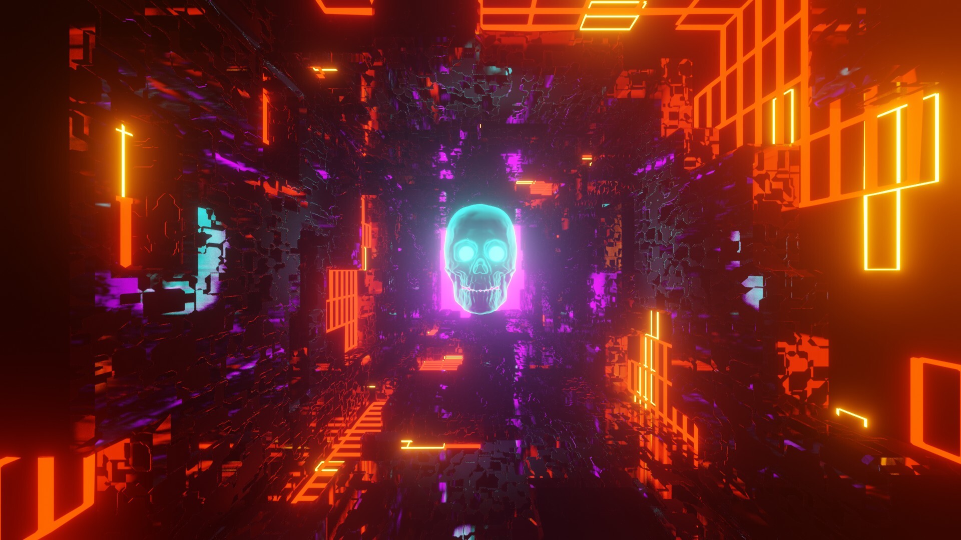 ArtStation - hologram skull