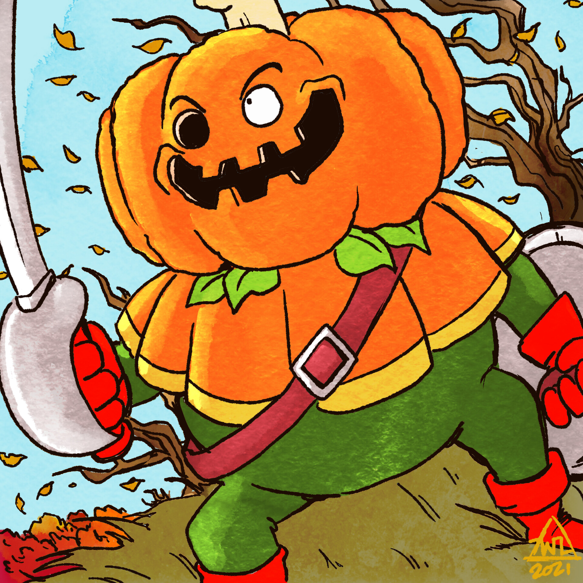 ArtStation - Day 279 - Pumpkin Knight