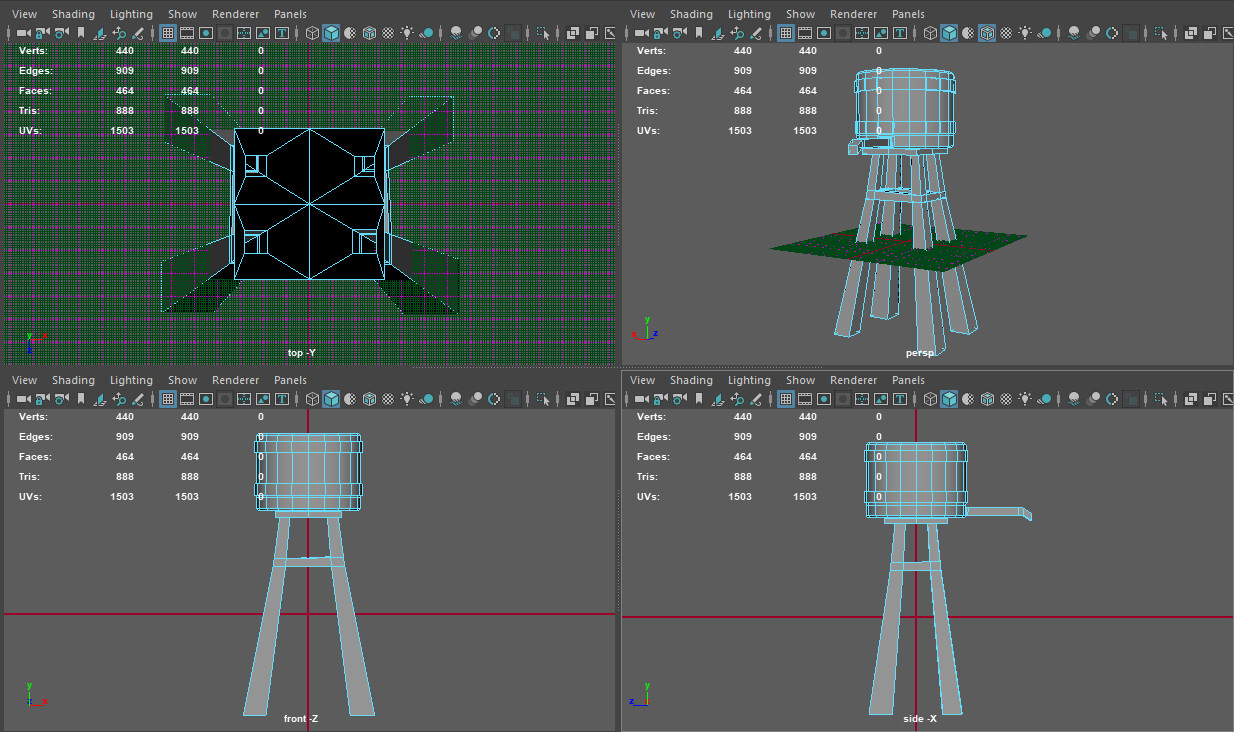 Luis DIaz - Water Tower Modelling Maya 2022