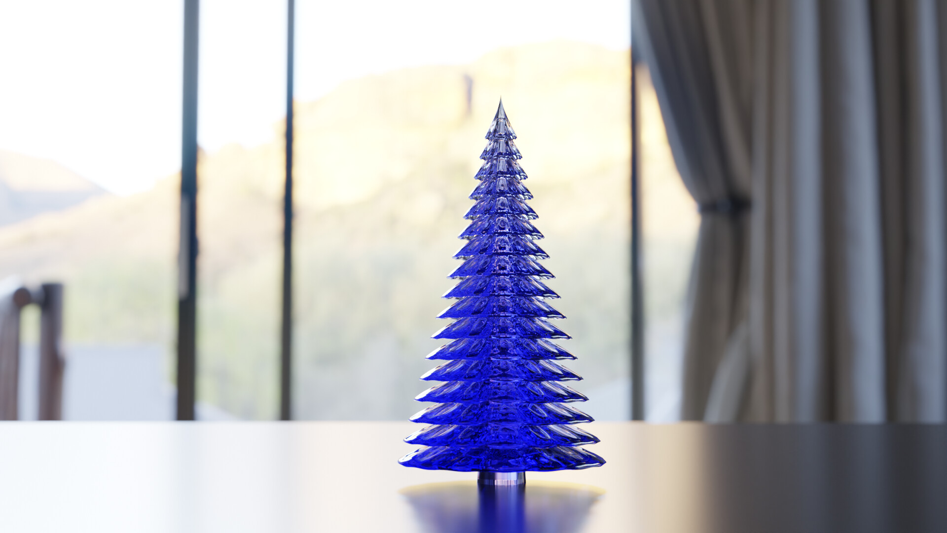 ArtStation - blue glass christmas tree