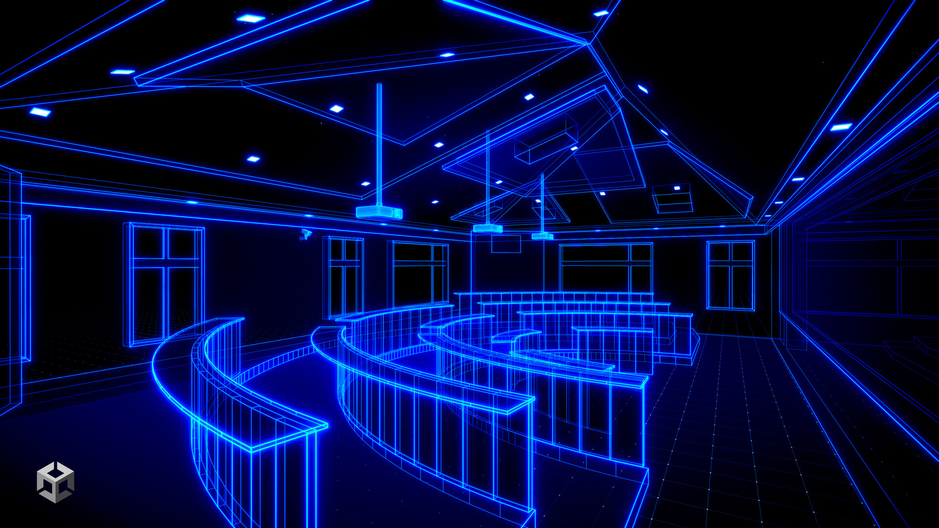 ArtStation - 科技线框房间_Technology wireframe