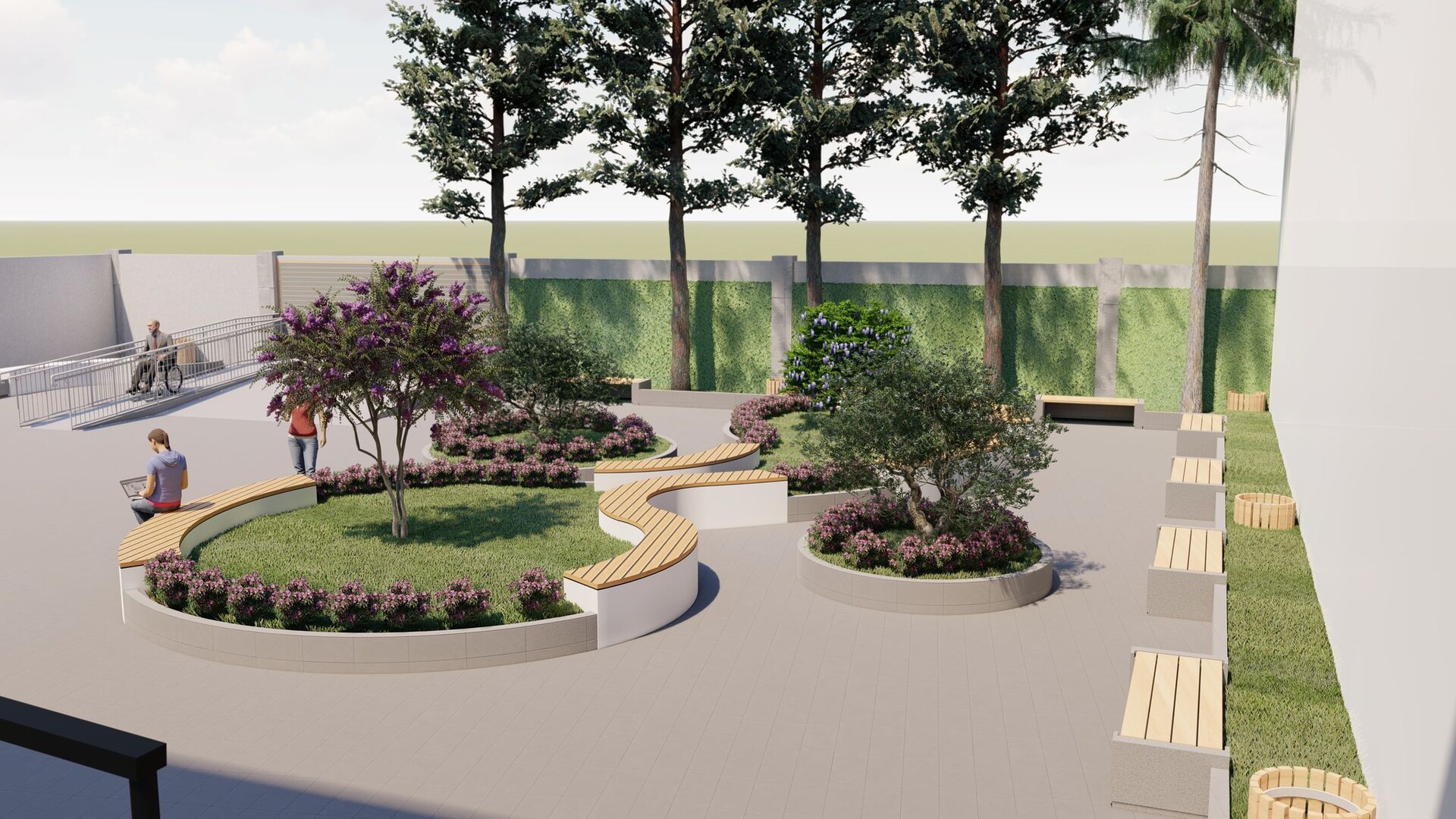 ArtStation - University yard