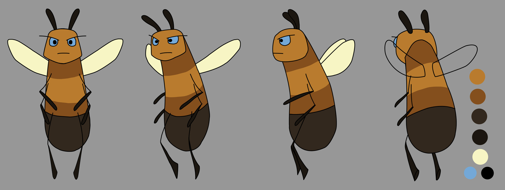 ArtStation - Bee-Friended Model Sheets - Honeybees