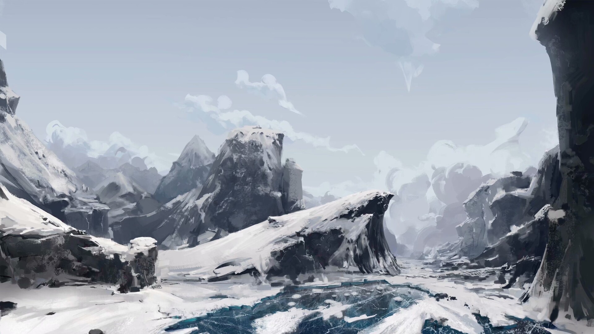 ArtStation - 雪山 Snow Mountain