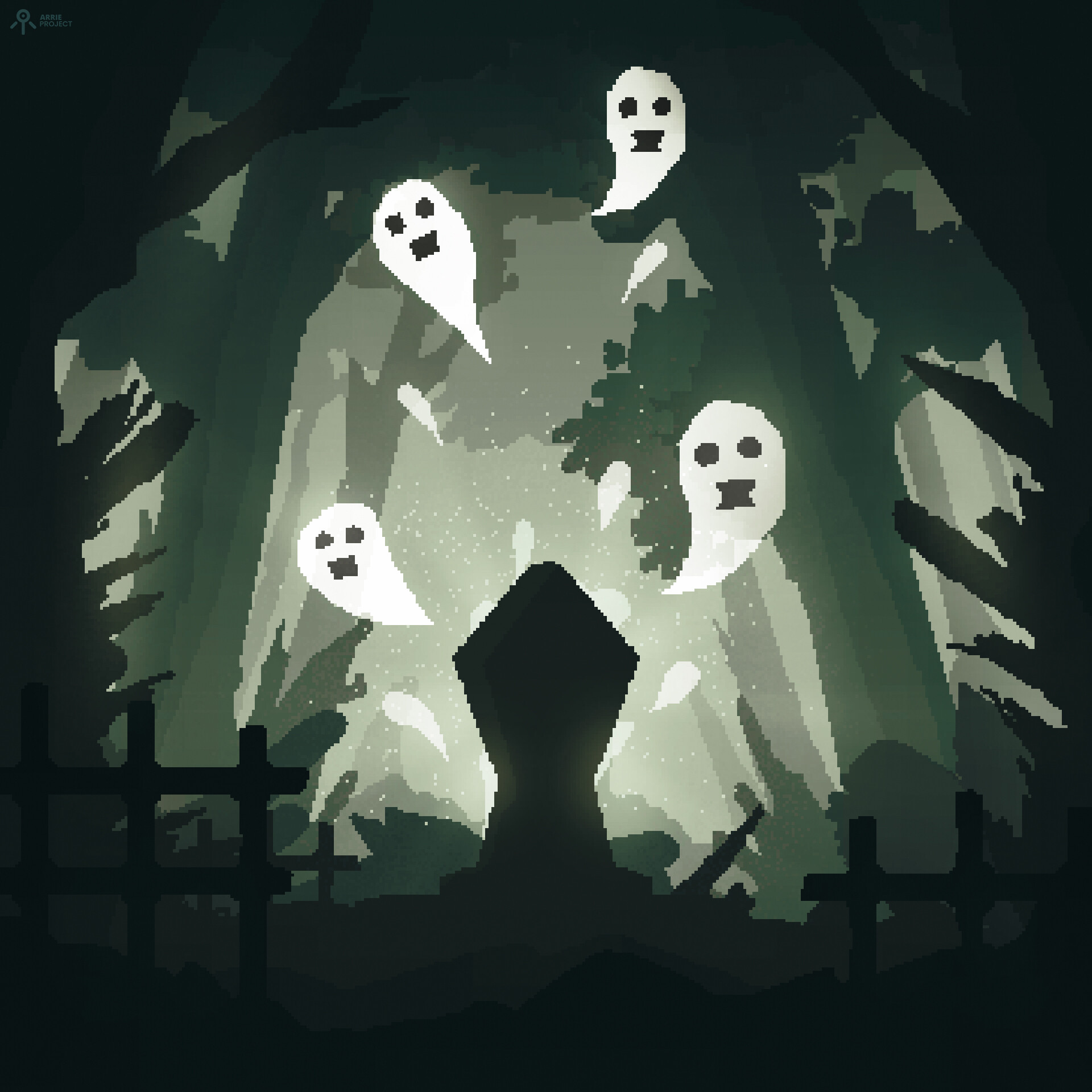 ArtStation - Silhouette Pixel Art Grave